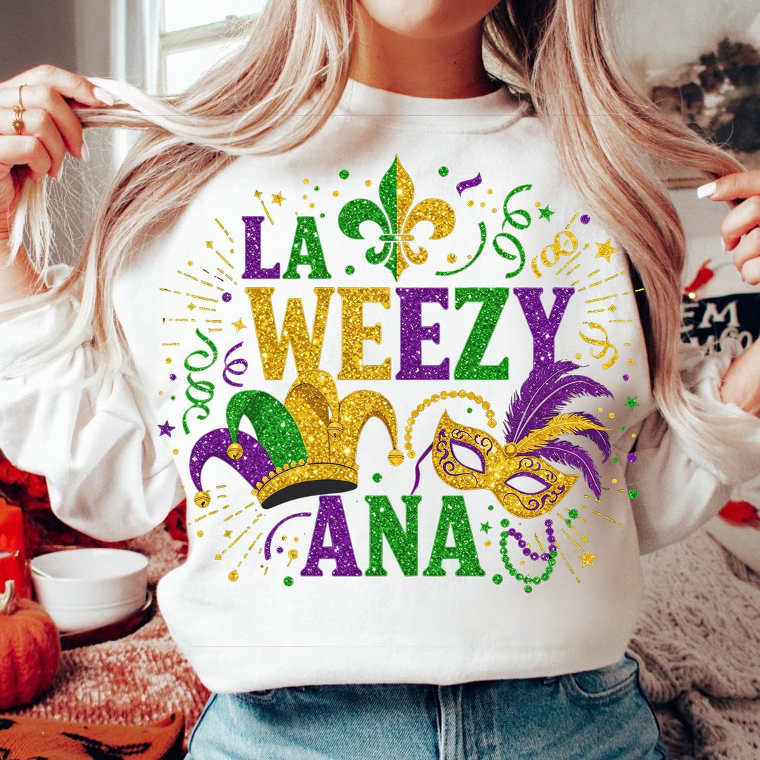 La Weezy Ana Mardi Gras PNG: Louisiana Map Shirt Design (digital ...