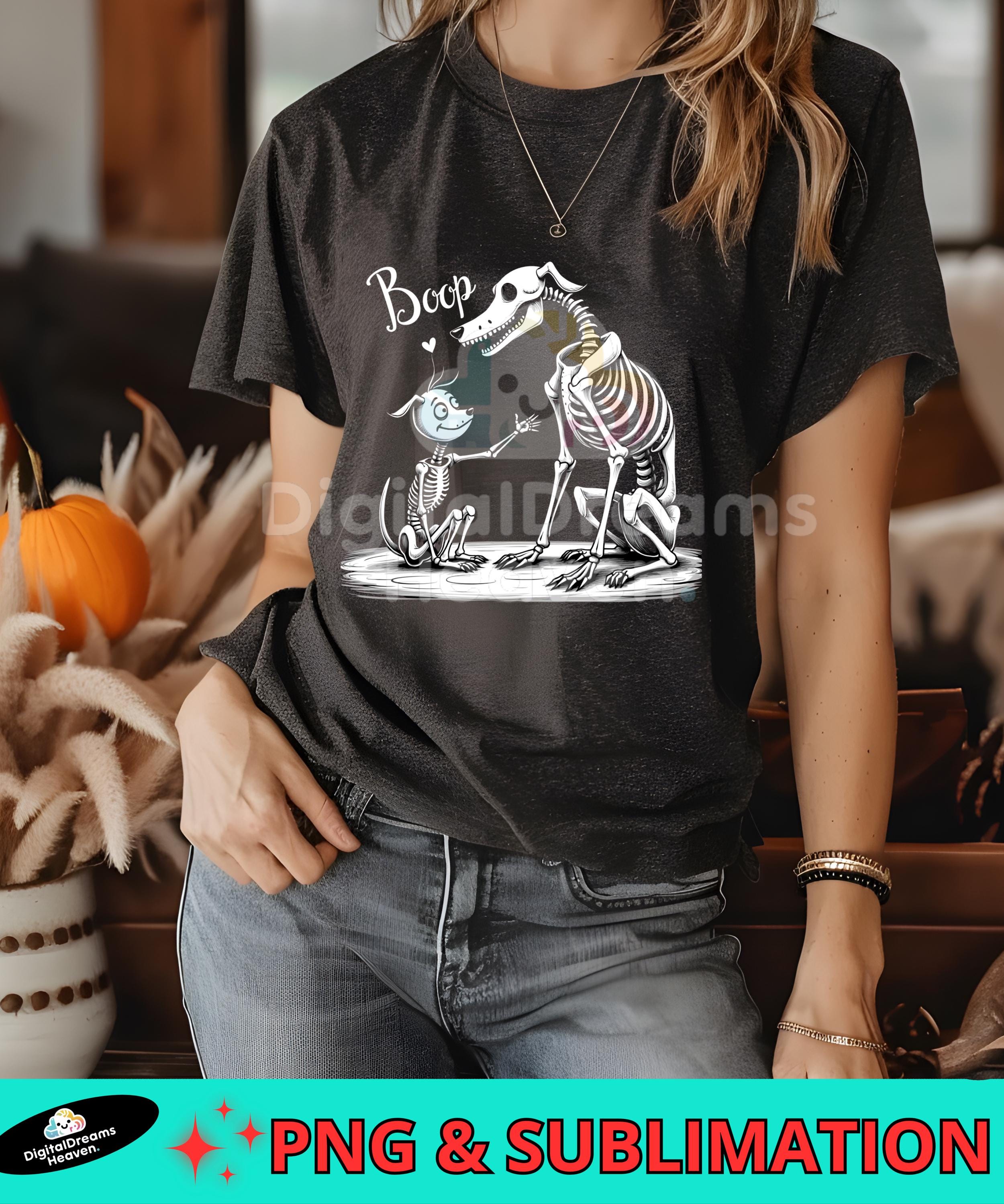 Spooky Dog Skeleton 'boop' PNG Halloween Dog Lover Clipart Playful ...