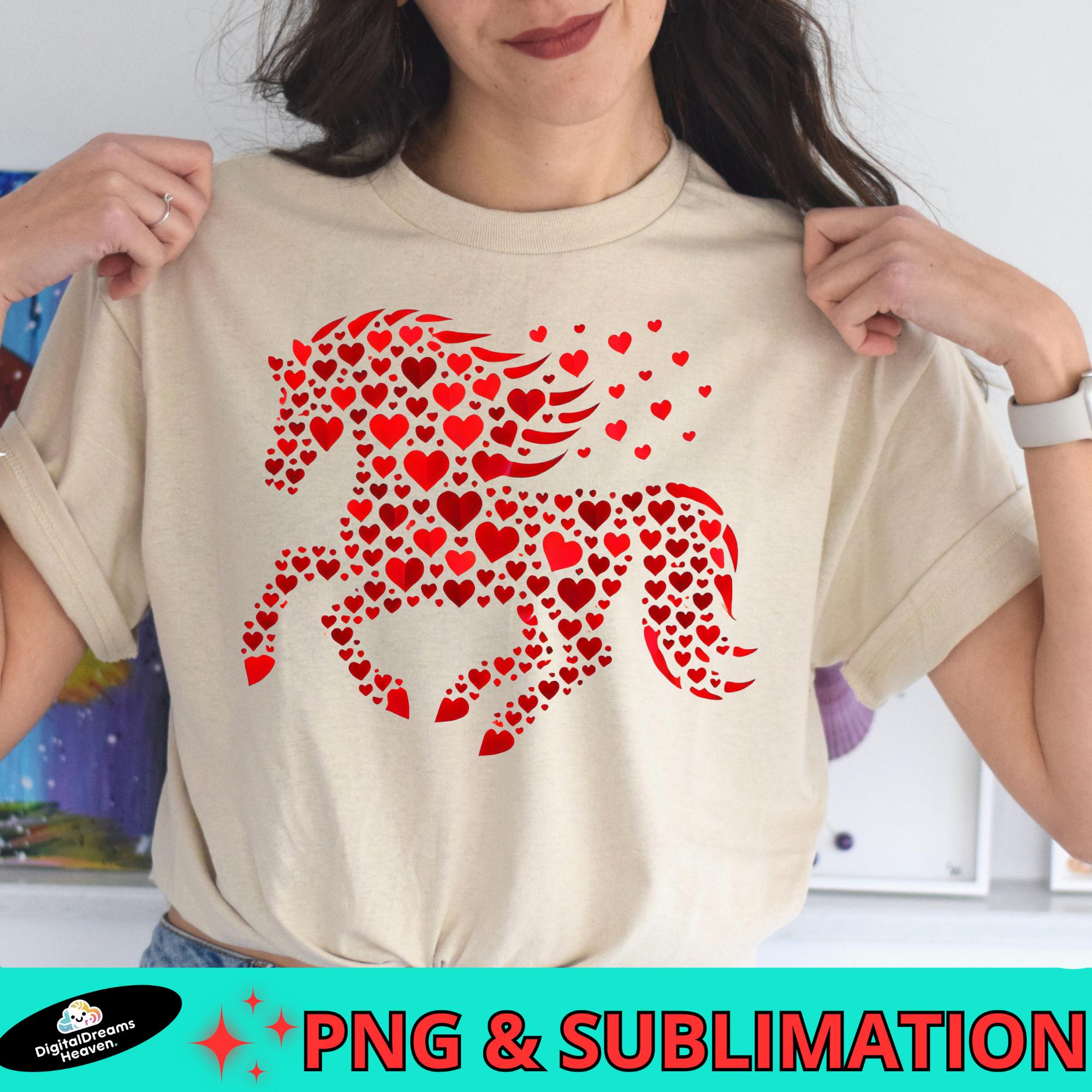 Love Made of Red Horse Shapes PNG, Valentine’s Day Horse Lover Design ...
