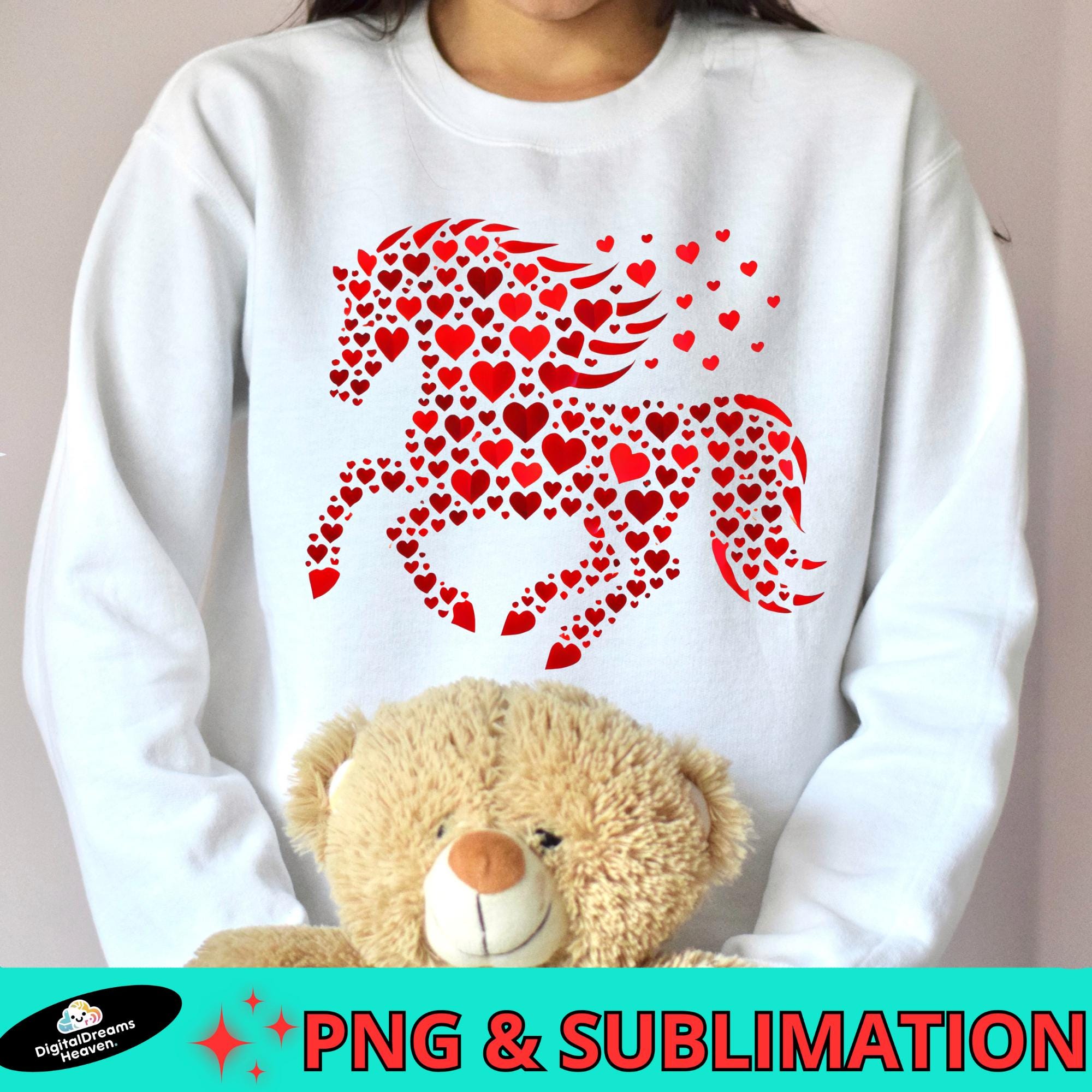 Love Made of Red Horse Shapes PNG, Valentine’s Day Horse Lover Design ...