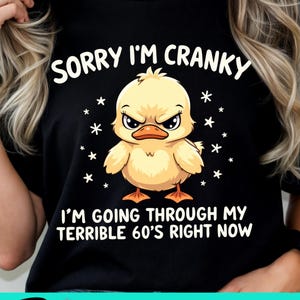 Funny Duck T-shirt Design PNG, Cranky Senior Humor Sublimation File ...
