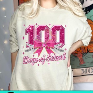 Pink Glitter 100 Days of School PNG Instant Download Cute Digital ...