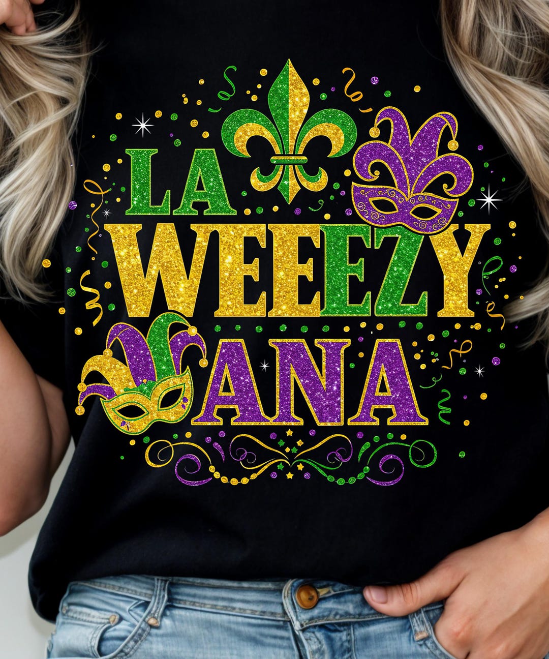 La Weezy Ana Mardi Gras Map PNG: Louisiana Carnival Shirt Design ...