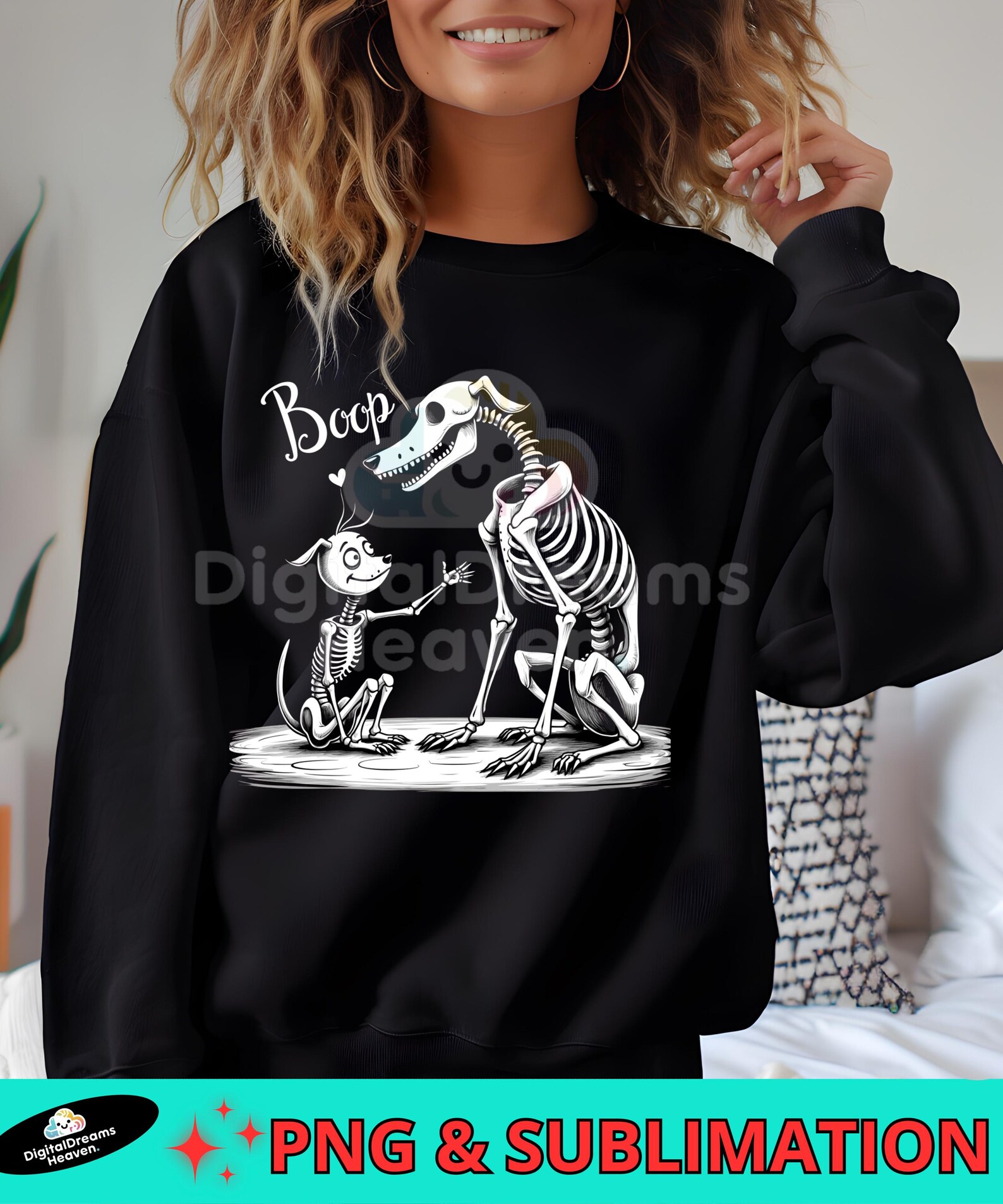 Spooky Dog Skeleton 'boop' PNG Halloween Dog Lover Clipart Playful ...