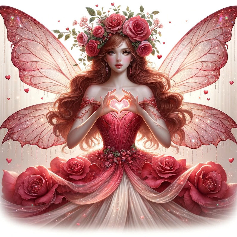 Valentine's Fairy Clipart Set Fantasy Digital Art Collection,pngs ...
