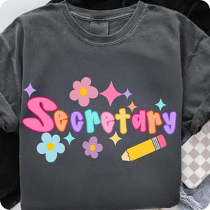 Preppy Groovy Secretary PNG, Retro Flower Pencil Office Graphic, Cute ...