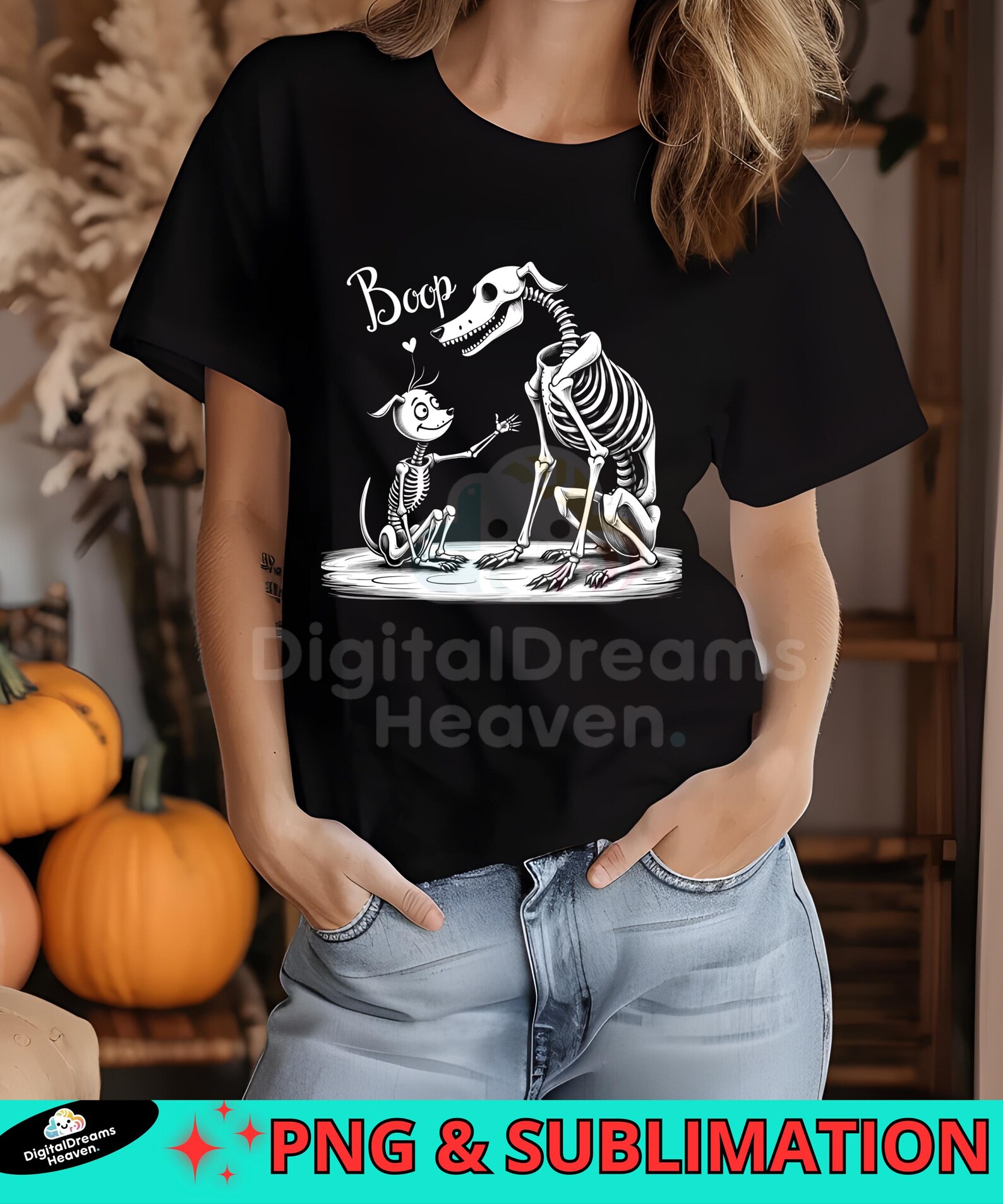 Spooky Dog Skeleton 'boop' PNG Halloween Dog Lover Clipart Playful ...