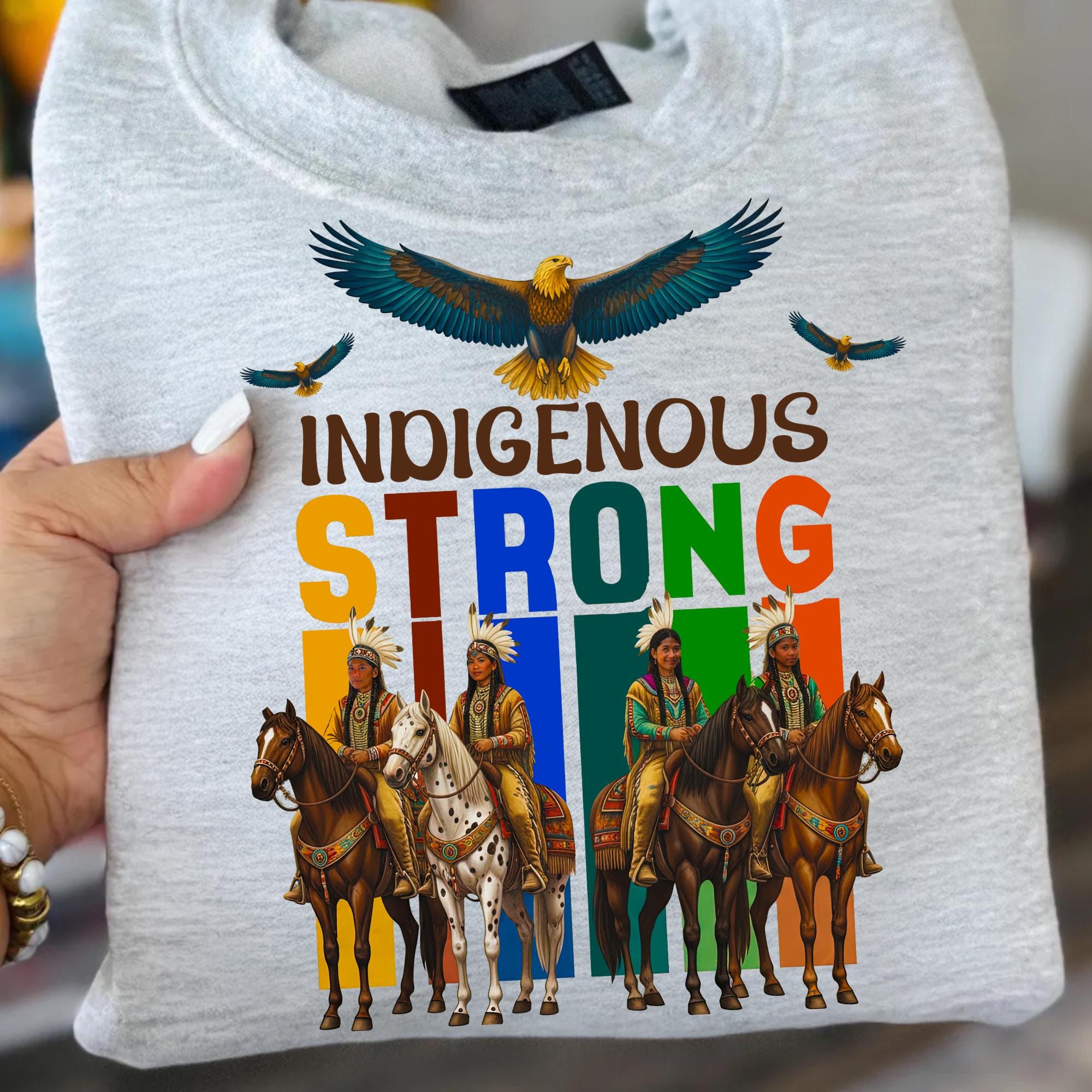 Indigenous Strong PNG: Eagle, Horse, Native American Rider (digital ...