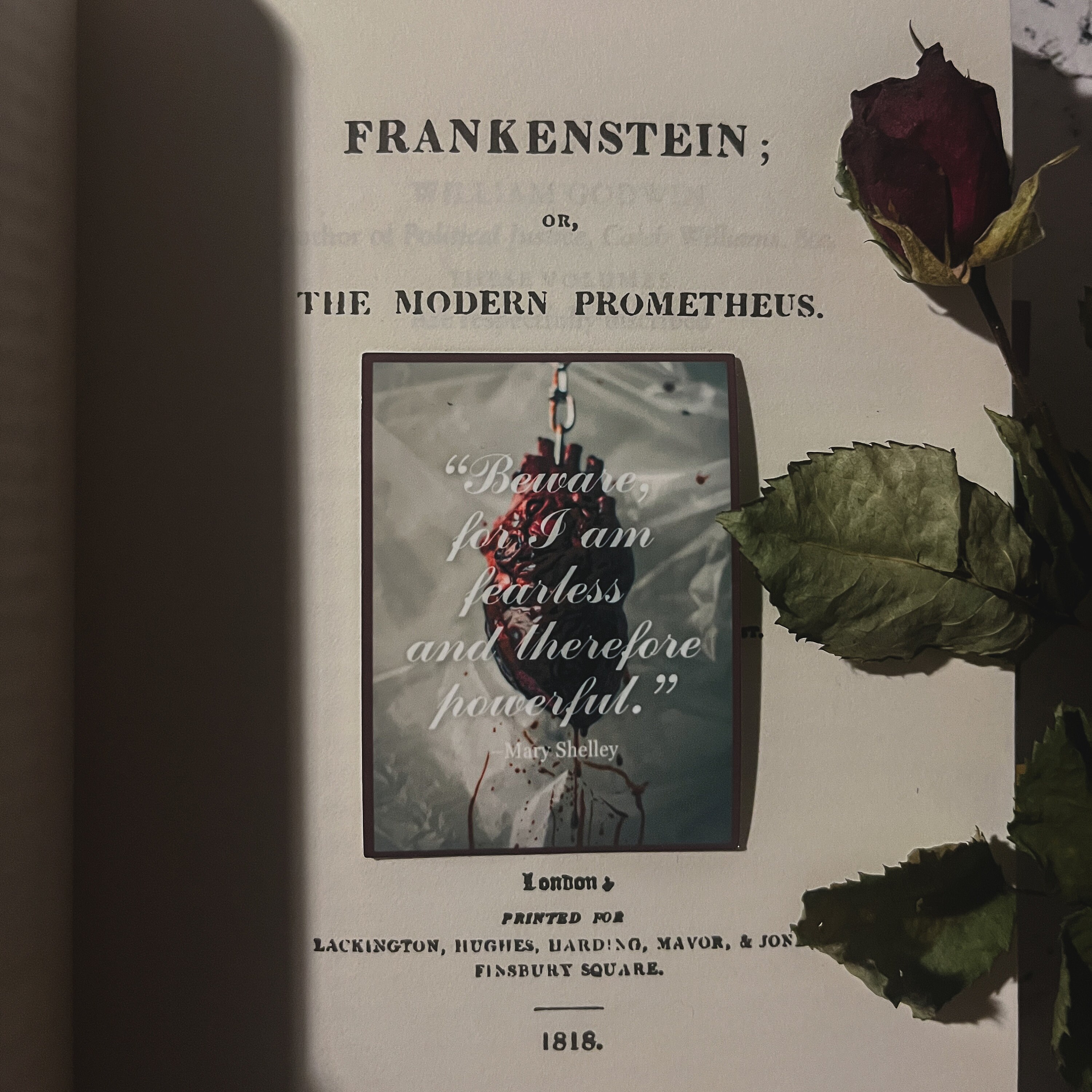 Frankenstein Quote Mary Shelley Sticker // Beware for I Am Fearless ...