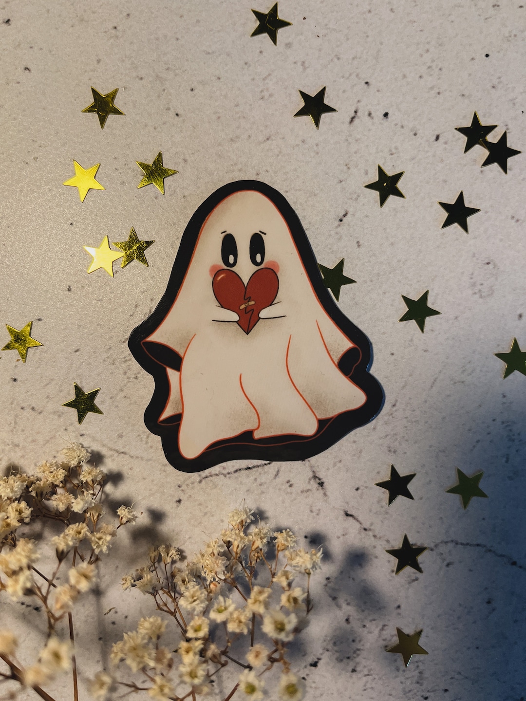 Not Everything Sucks Positive Ghost Sticker With Broken Heart // Water ...