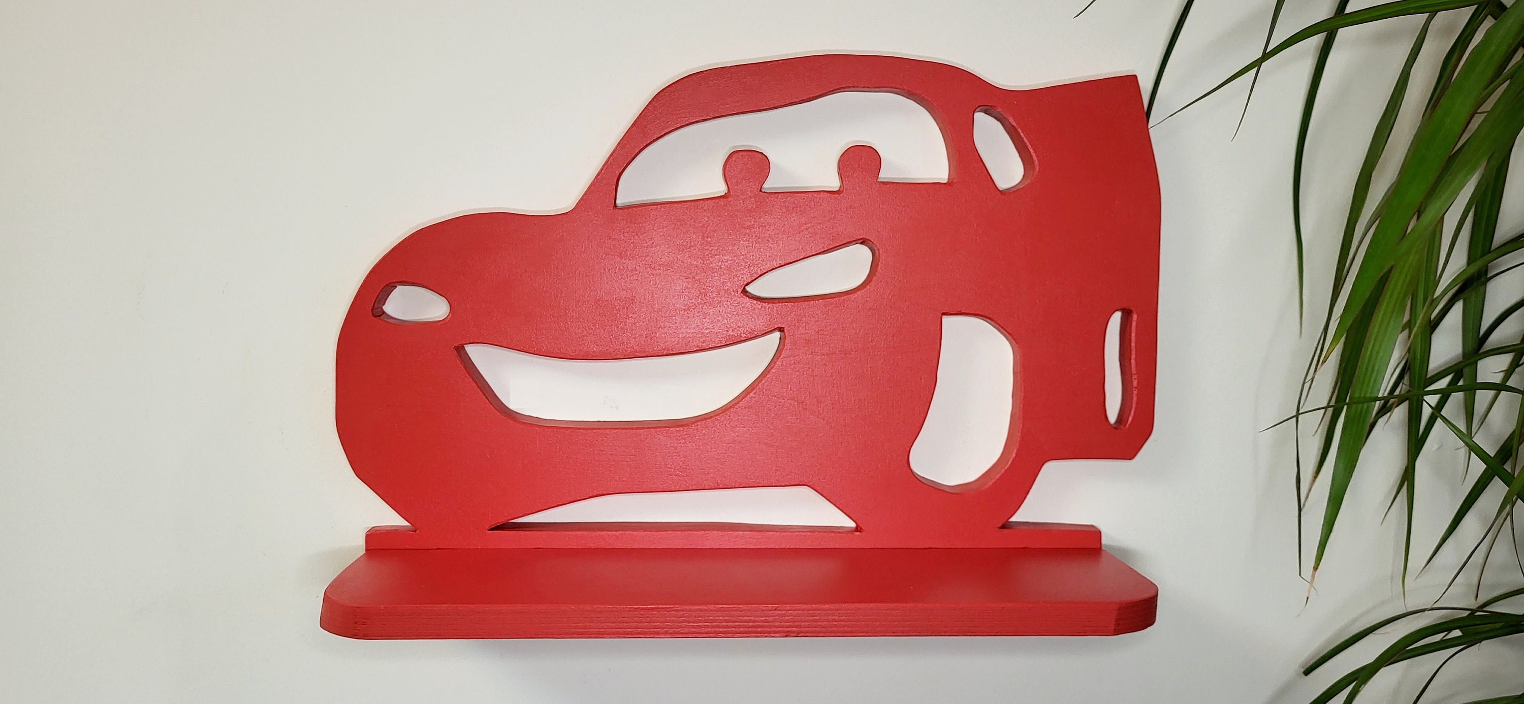 Lightning Mcqueen Shelf, Shelf for Baby Nursery, Kids Room, Wooden ...