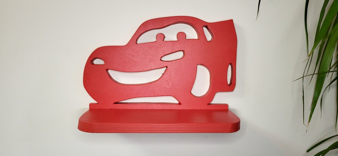 Lightning Mcqueen Shelf, Shelf for Baby Nursery, Kids Room, Wooden ...