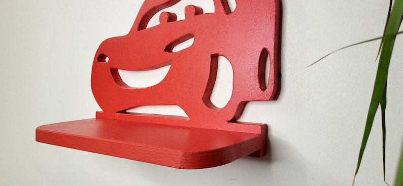 Lightning Mcqueen Shelf, Shelf for Baby Nursery, Kids Room, Wooden ...