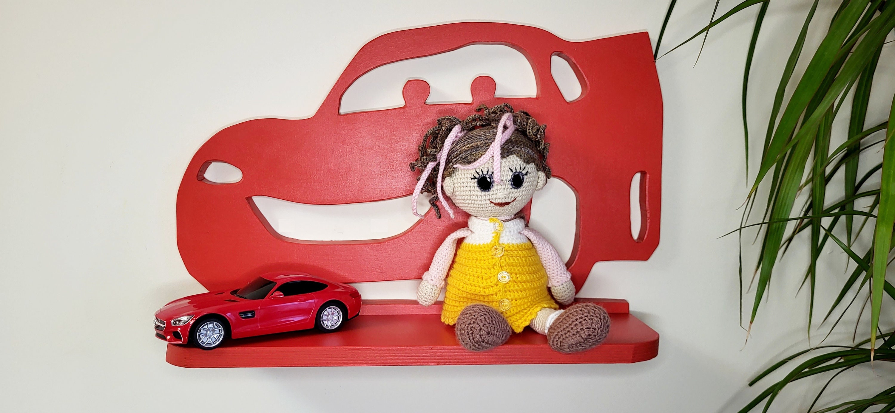 Lightning Mcqueen Shelf, Shelf for Baby Nursery, Kids Room, Wooden ...