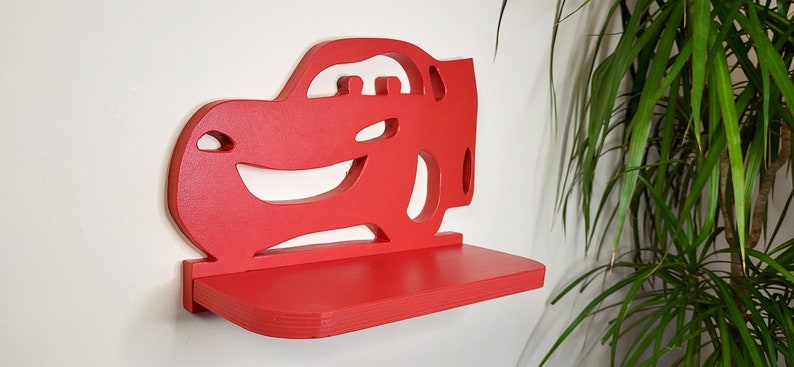 Lightning Mcqueen Shelf, Shelf for Baby Nursery, Kids Room, Wooden ...