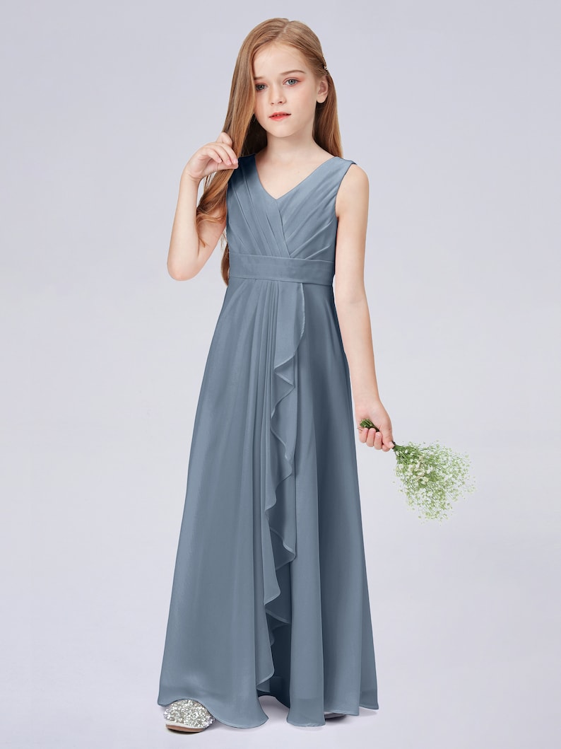Dusty Blue Junior Bridesmaid Dressesgirl Wedding Party Dress - Etsy Dusty Blue Junior Bridesmaid Dressesgirl Wedding Party Dress - Etsy