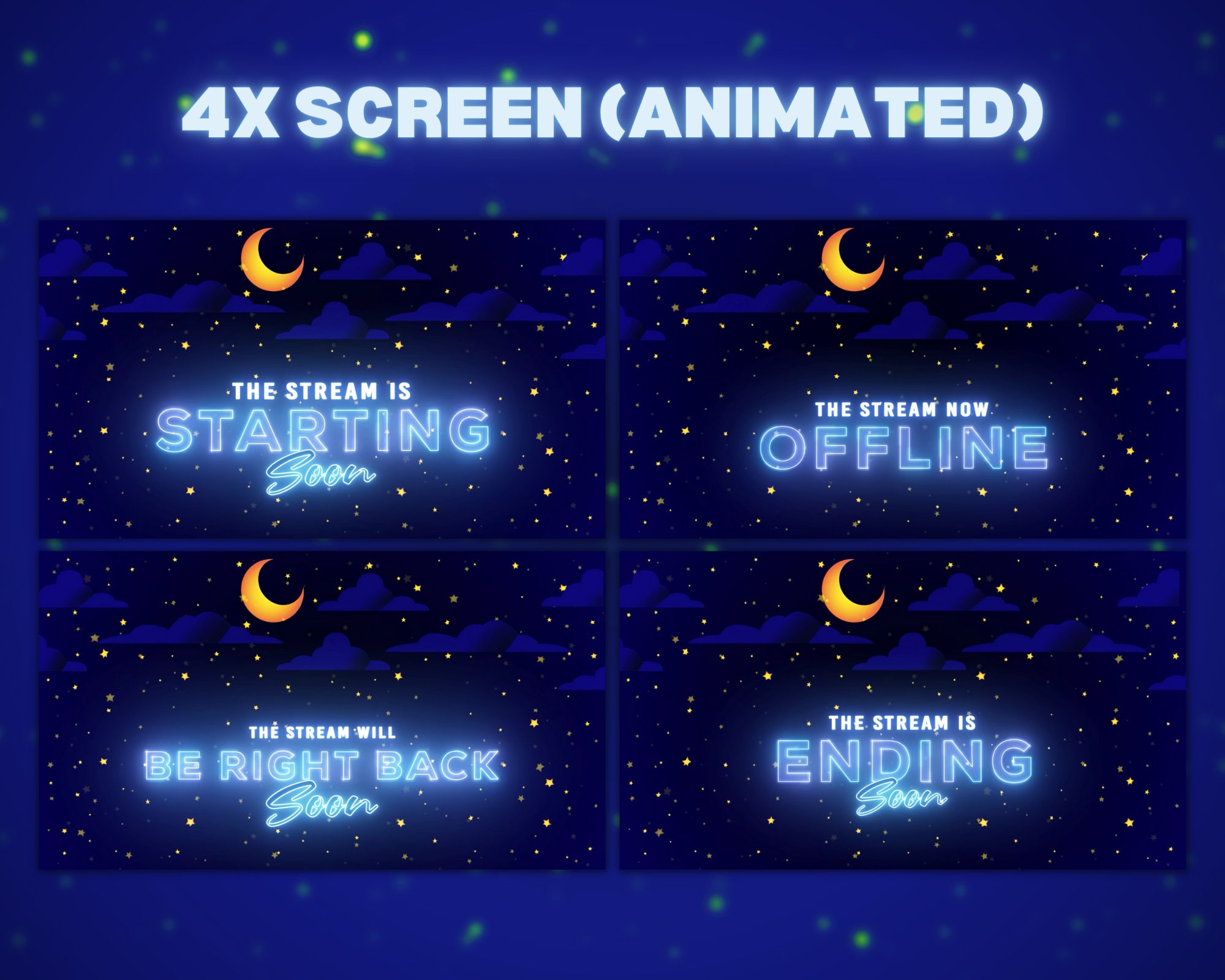 Starry Night Sky Animated Twitch Bundle / Moonlit Streamer - Etsy México
