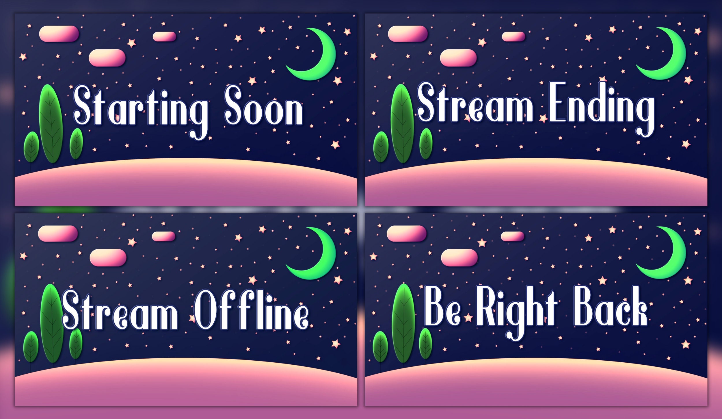 4x Animated Stream Screens | Starting, BRB, Ending, Offline | Lofi ...