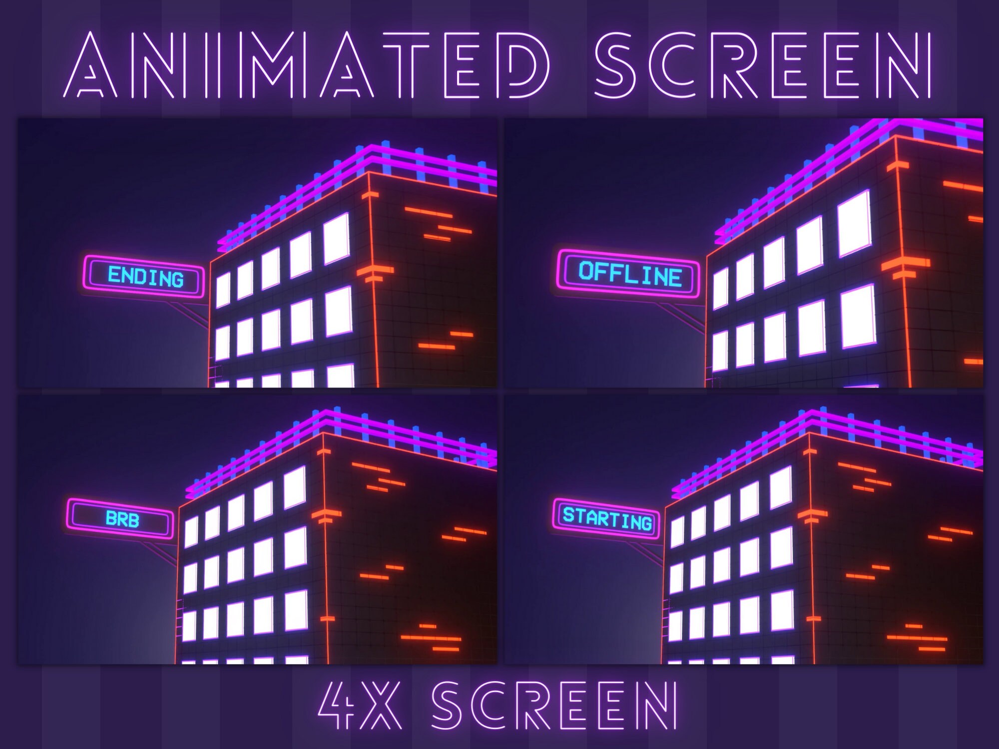 Twitch Animated Screens Starting Soon, Brb, Stream Ending, Offline ...