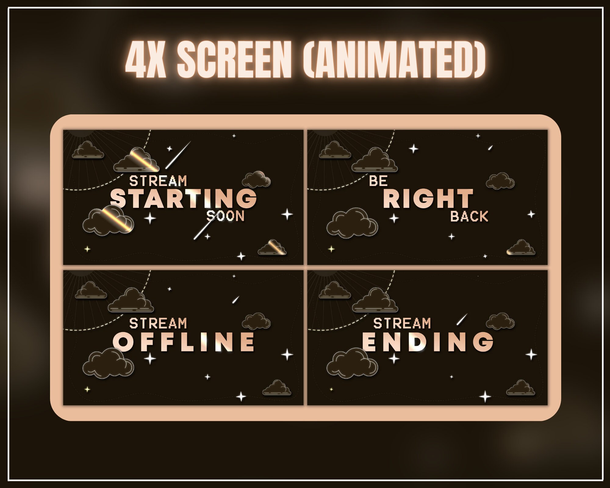 Customizable Animated Twitch Overlay Stream Package - Webcam, Screen ...