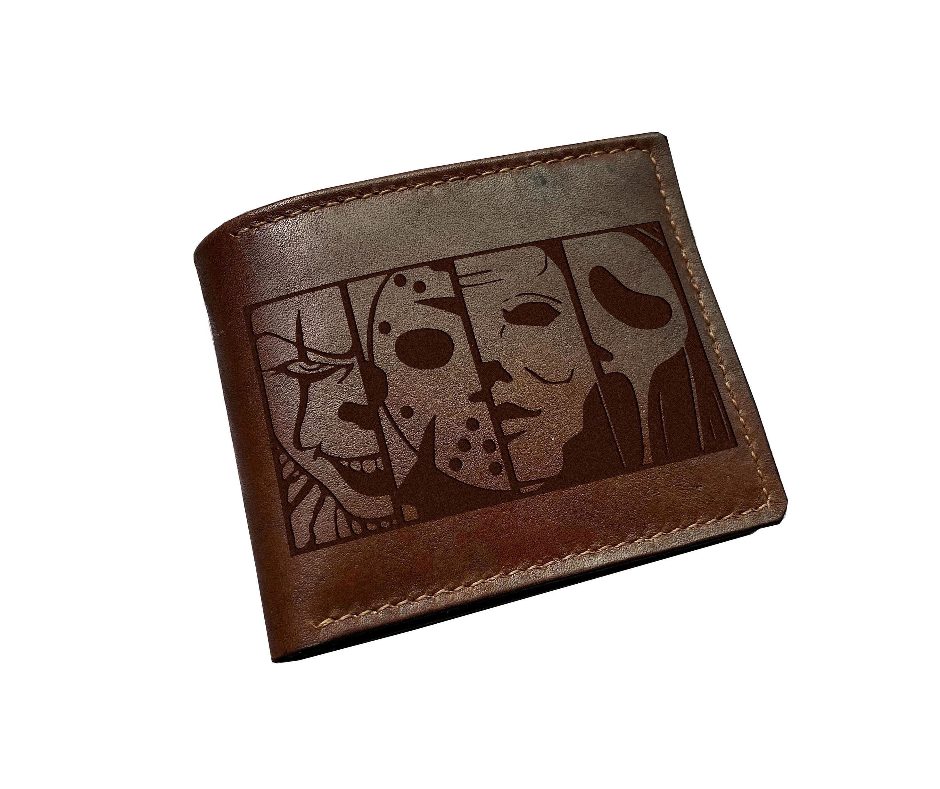 Horror Characters Leather Bifold Wallet, Customized Leather Gift Ideas ...