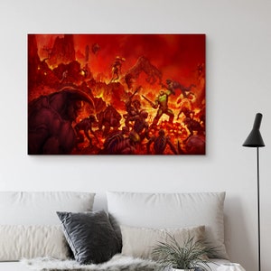 Doom Poster, Eternal Wall Art, Game Poster Gift,wall Decor, Canvas ...