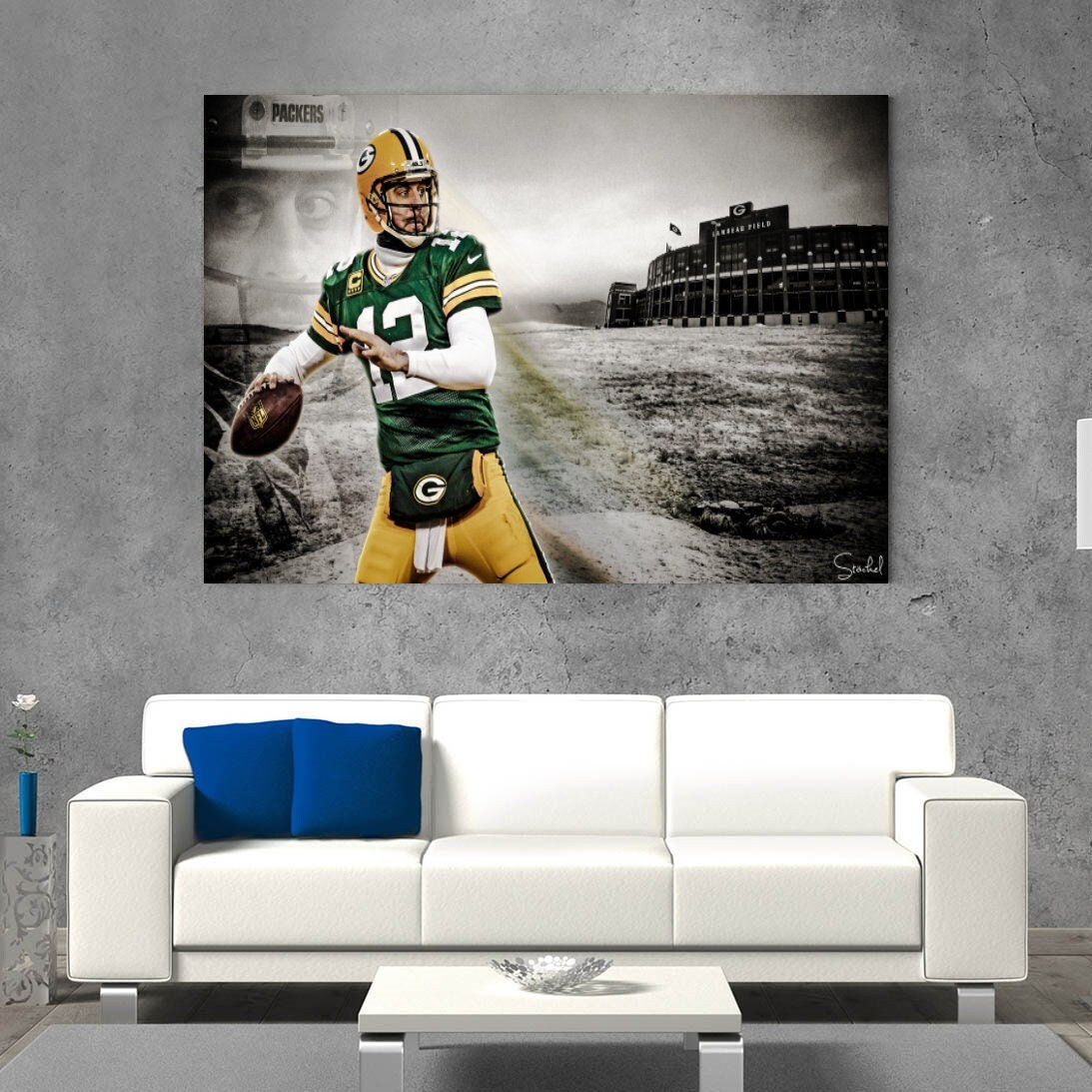Aaron Rodgers Poster Premium Wall Art Green Bay Packers Aaron Rodgers ...