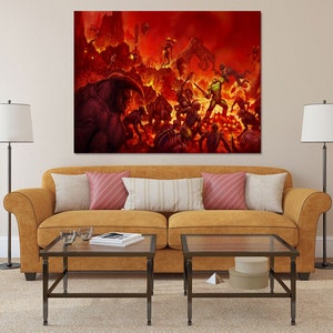 Doom Poster, Eternal Wall Art, Game Poster Gift,wall Decor, Canvas ...