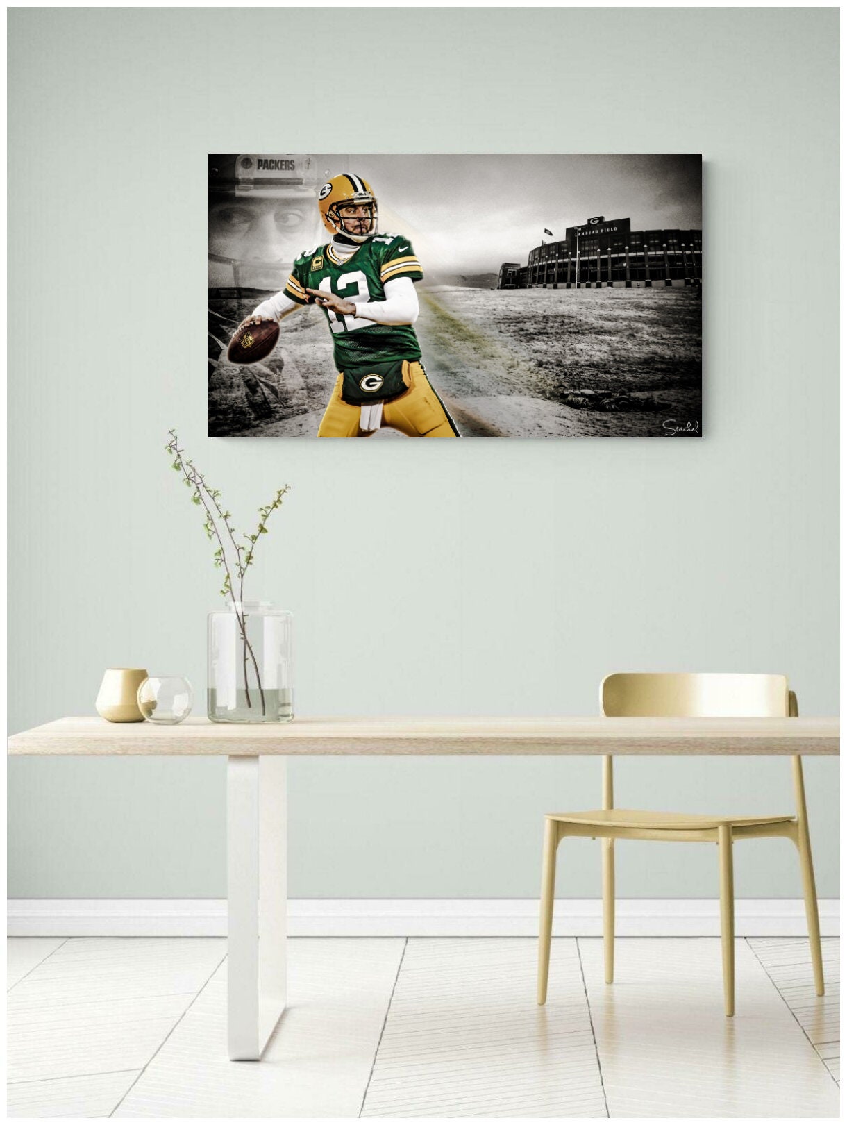 Aaron Rodgers Poster Premium Wall Art Green Bay Packers Aaron Rodgers ...