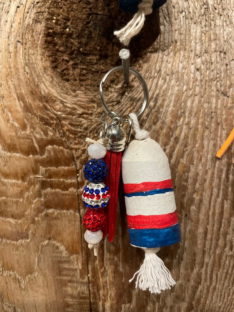 Buoy Keychain Add Some Bling Recycled and Beaded - Etsy