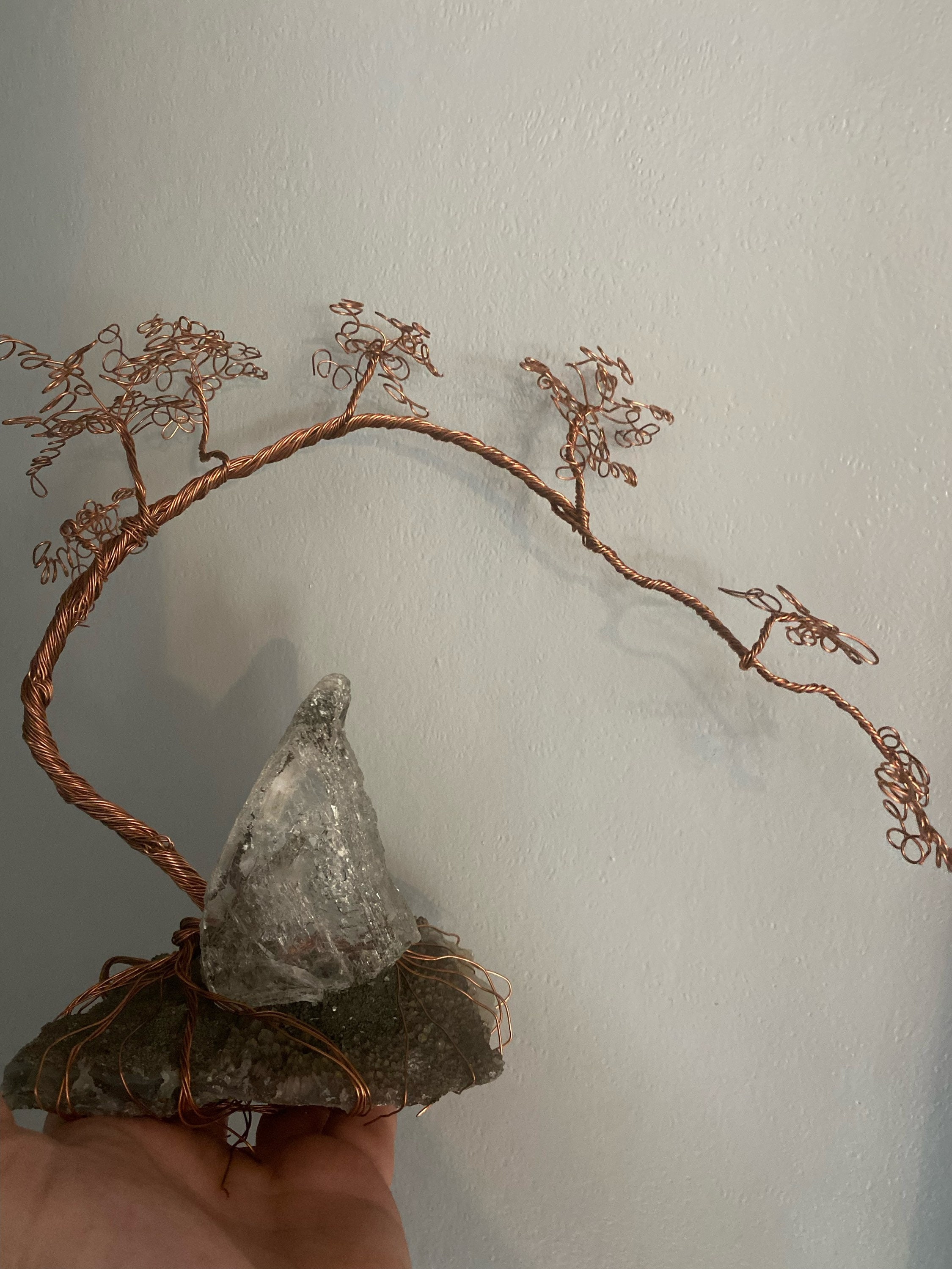 Handmade Copper Bonsai Tree on Natural Crystal Base - Etsy