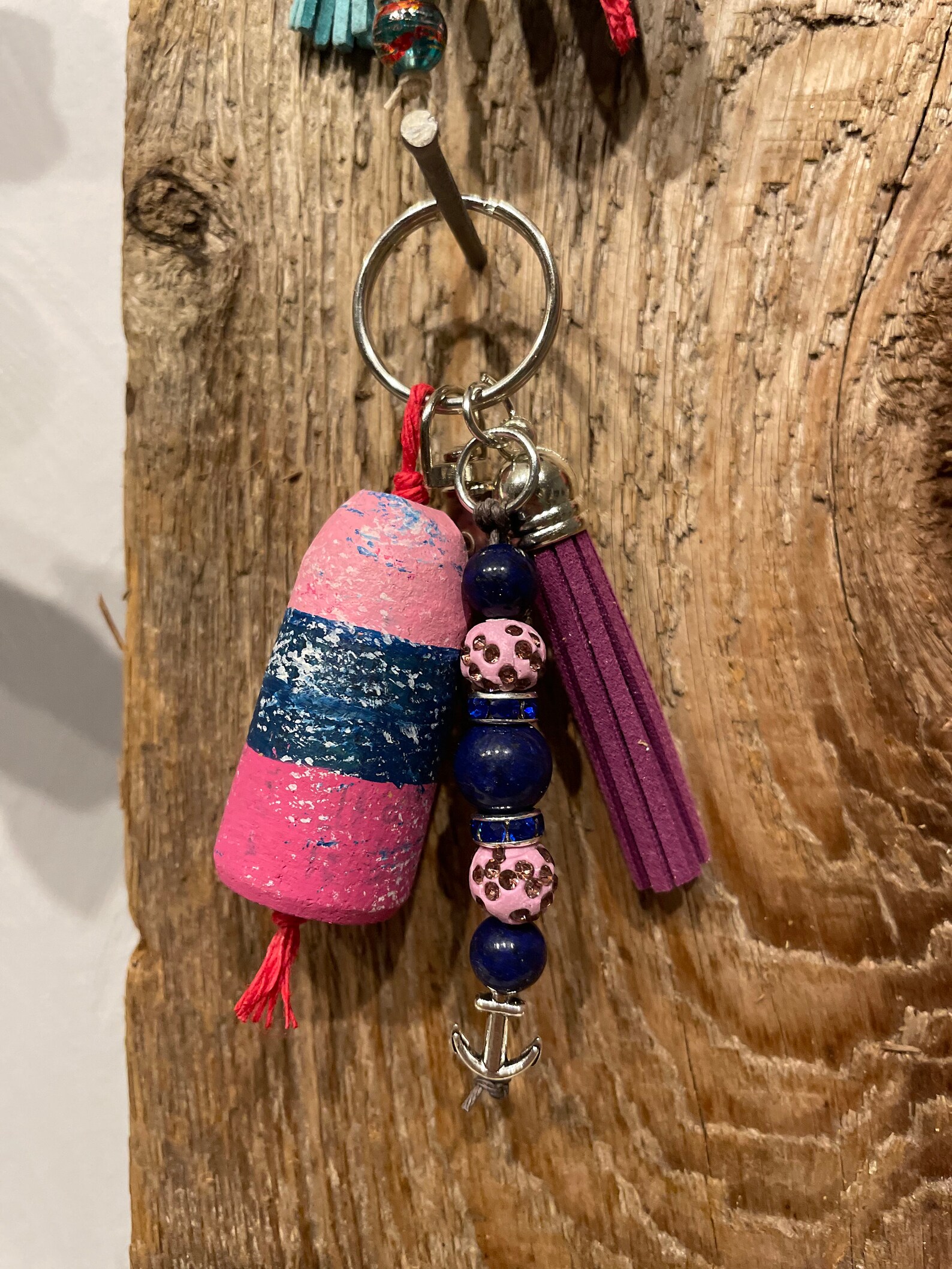 Buoy Keychain Add Some Bling Recycled and Beaded - Etsy
