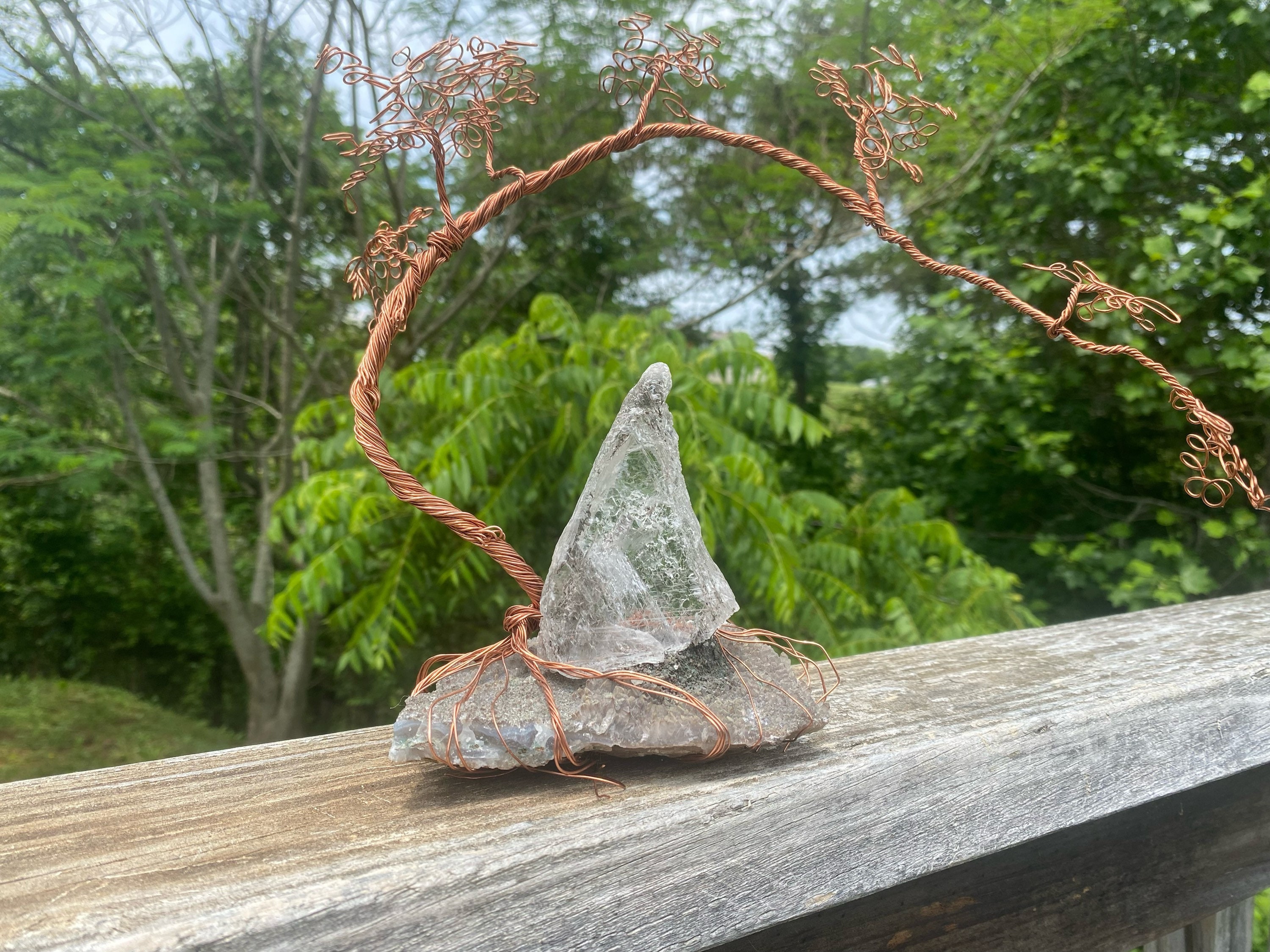 Handmade Copper Bonsai Tree on Natural Crystal Base - Etsy