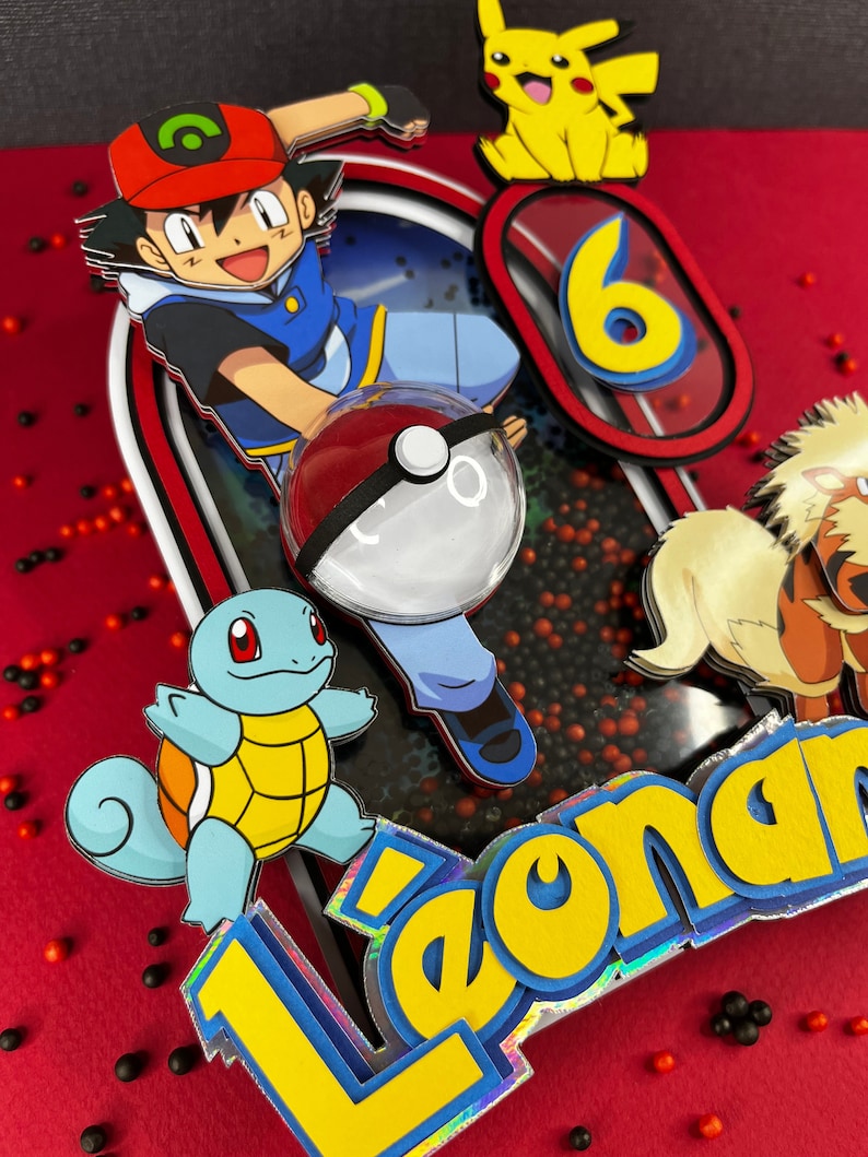 Pokemon Customized Cake Topper - Etsy