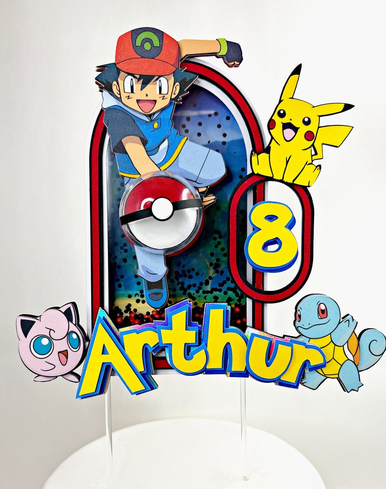 Pokemon Customized Cake Topper - Etsy