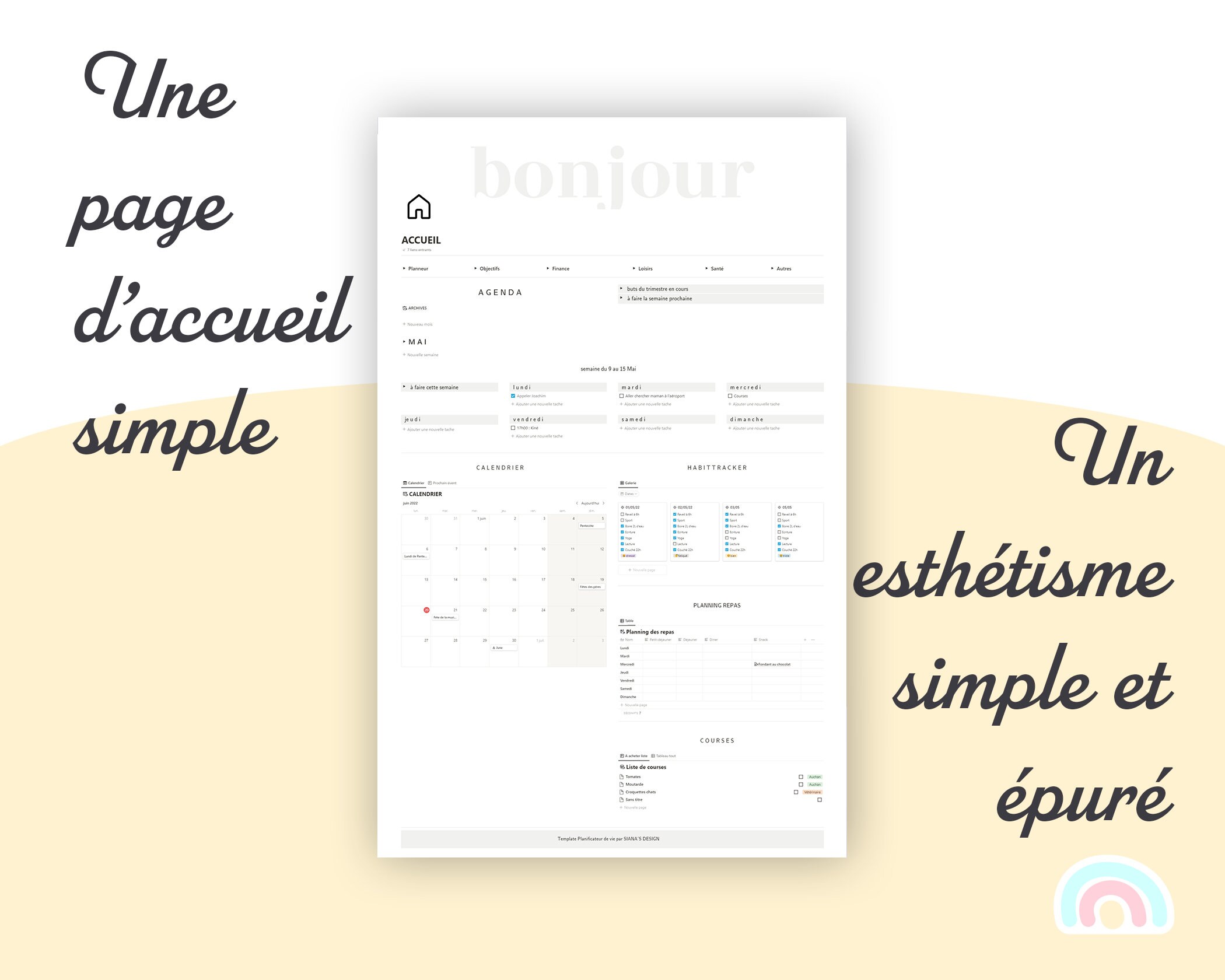 French Digital Daily Life Planner Notion Template to Download - Etsy