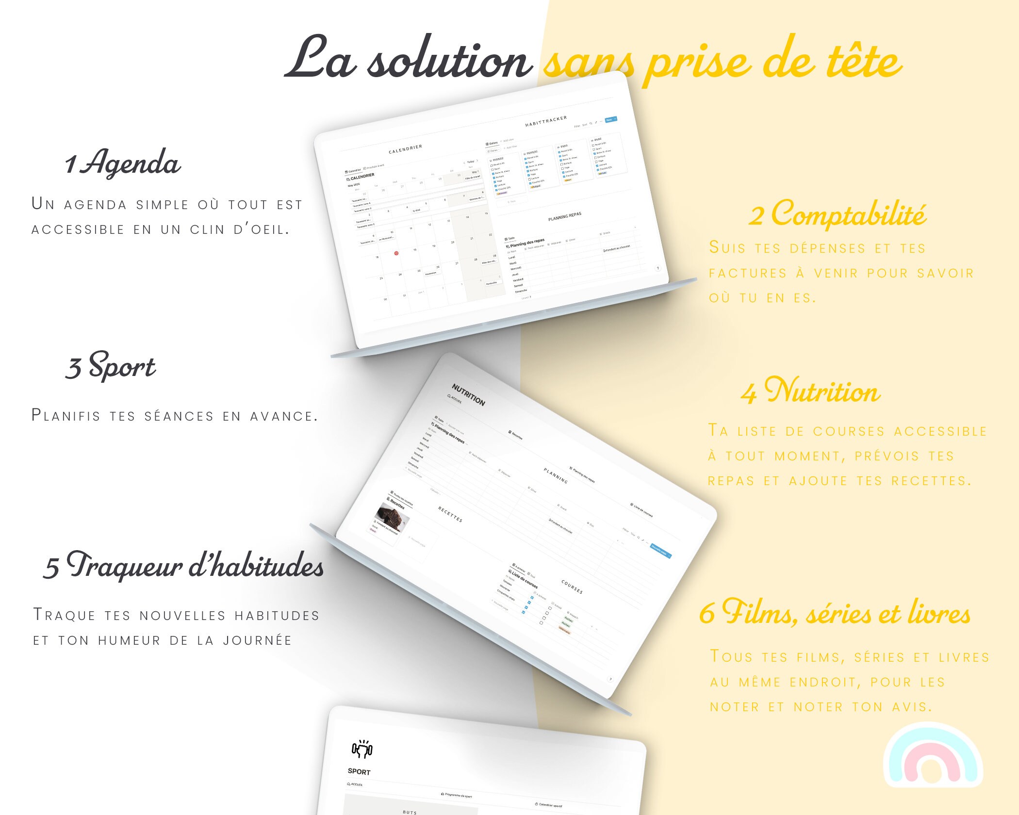 French Digital Daily Life Planner Notion Template to Download - Etsy