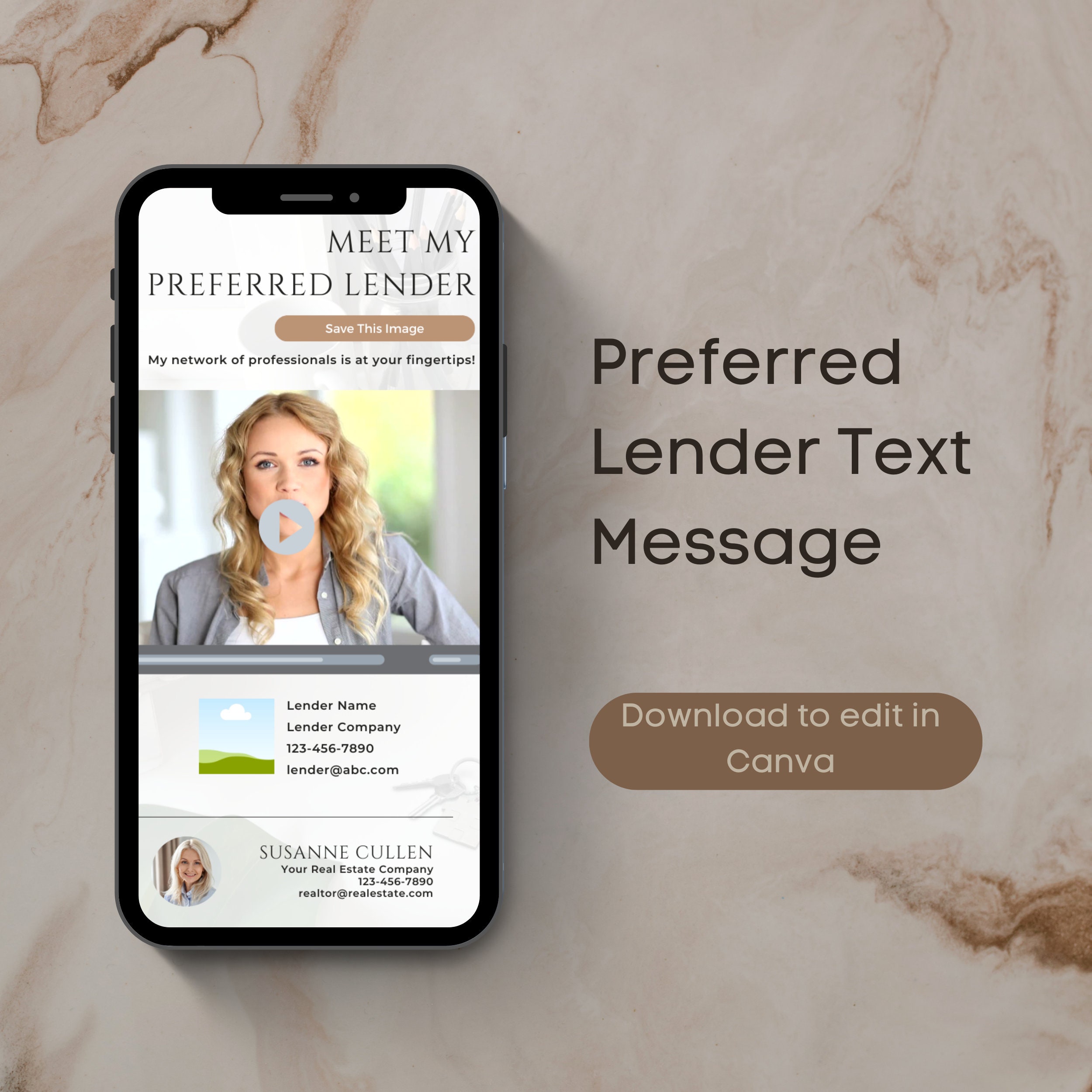 Preferred Lender Video Text Message - Digital Template for Realtors ...