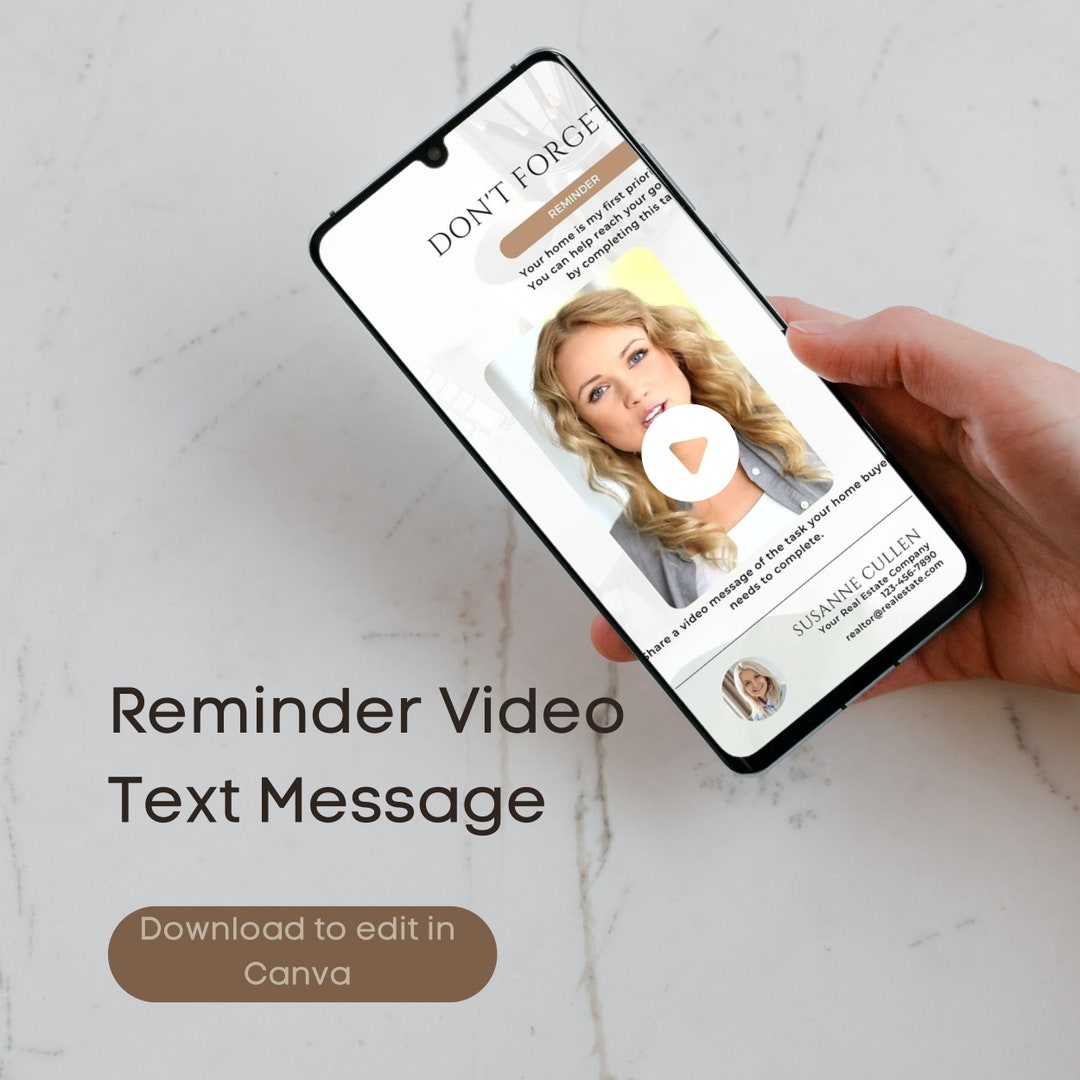 Reminder Text - Digital Template for Realtors, Agents and Loan Officers ...