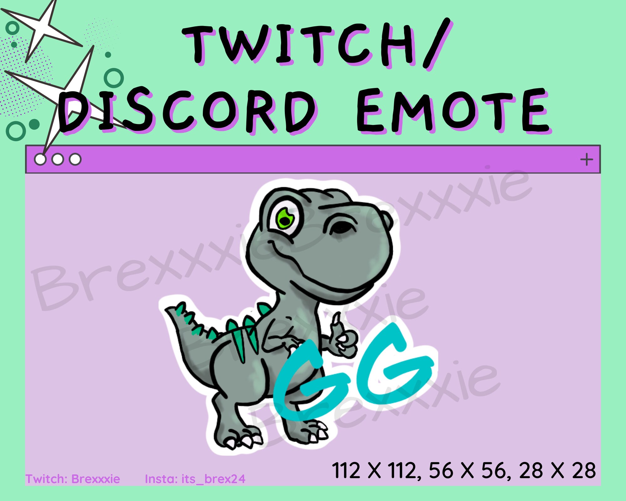 Dinosaur Raptor GG Twitch/ Discord Emote - Etsy UK