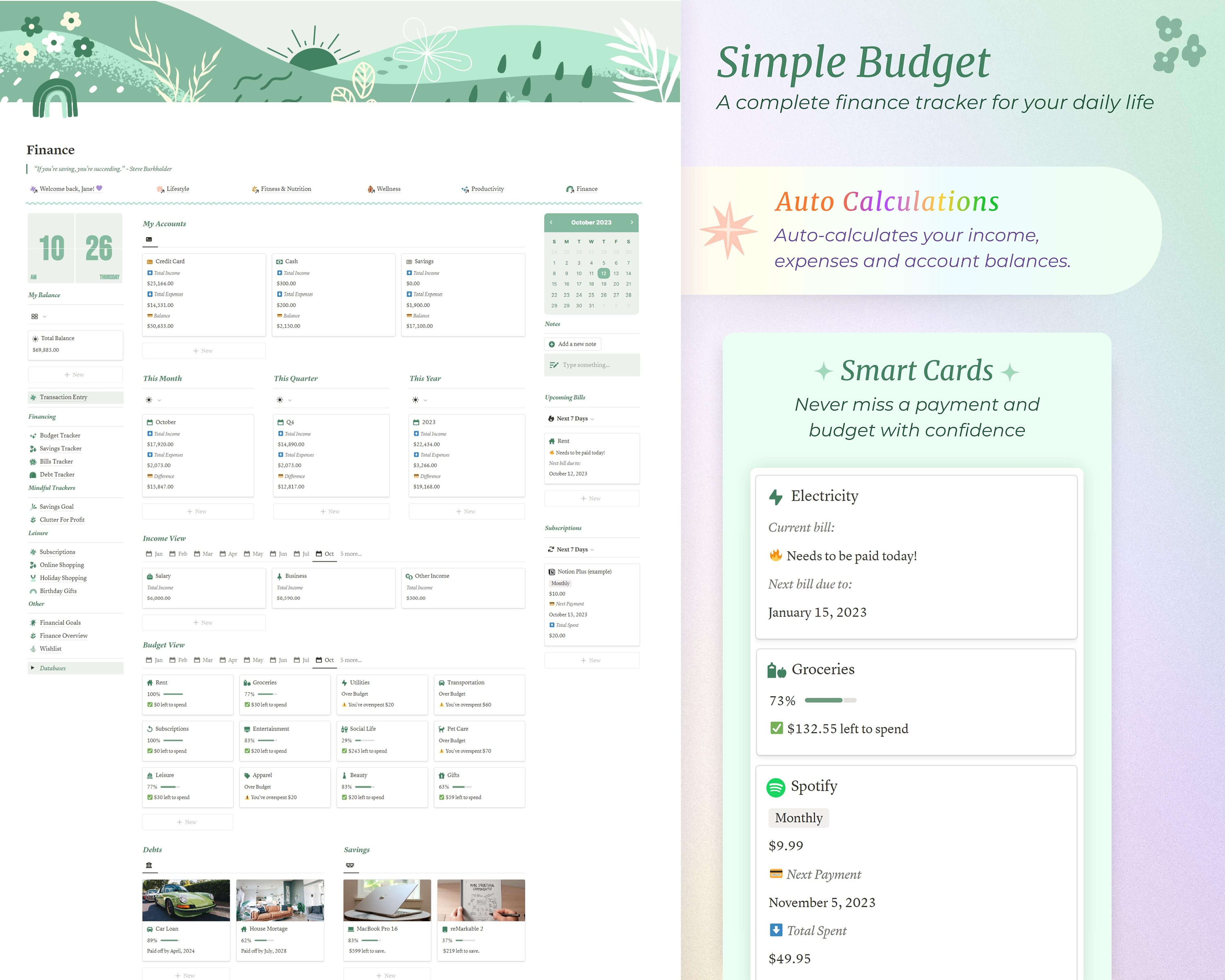 ADHD Notion Life Planner ADHD Notion Template, ADHD Notion, Notion Dashboard, All in one Notion ...