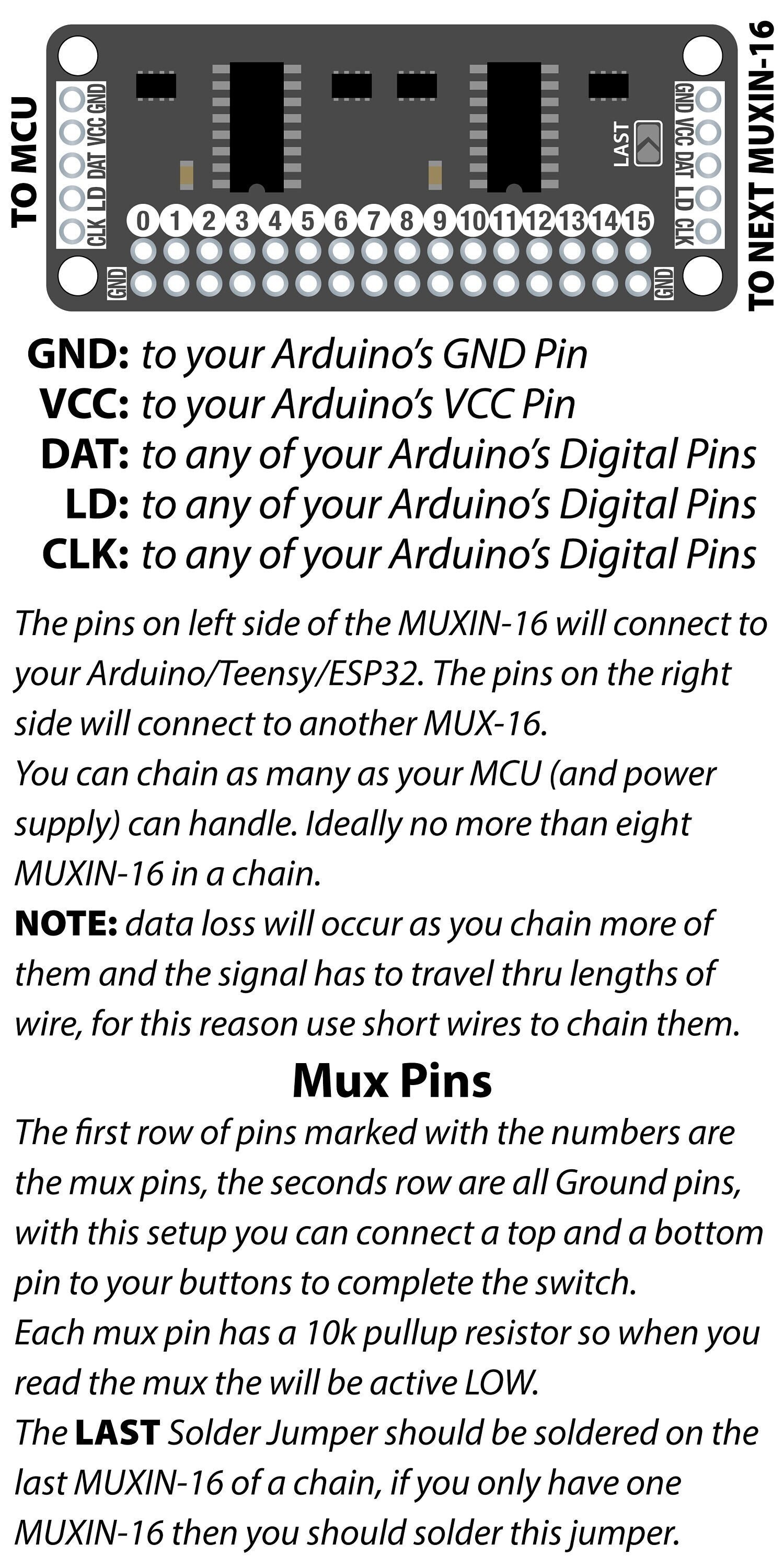 MUXIN-16, 16 Digital Inputs, Shift Register/multiplexer for Arduino/teensy/esp32 - 2 Pack - Etsy