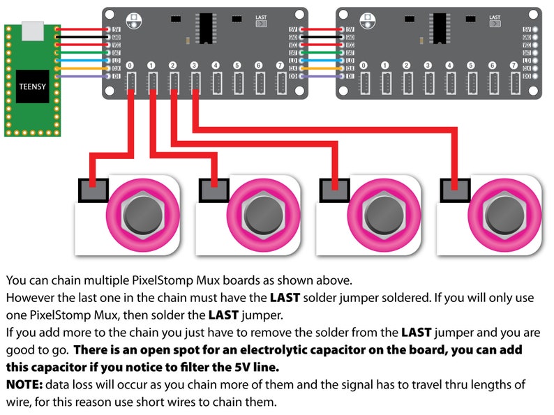Pixelstomp Mux 8 Channel Multiplexer for Pixelstomp for Arduino/teensy/esp32 - Etsy