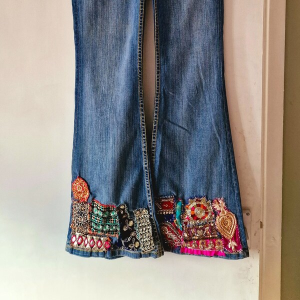 Patchwork Jeans - Etsy