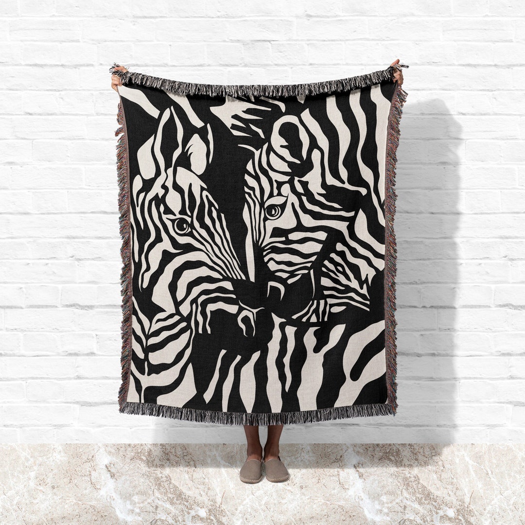Zebra Design Tapestry Woven Throw Blanket, Tapestry Wall Hanging ...