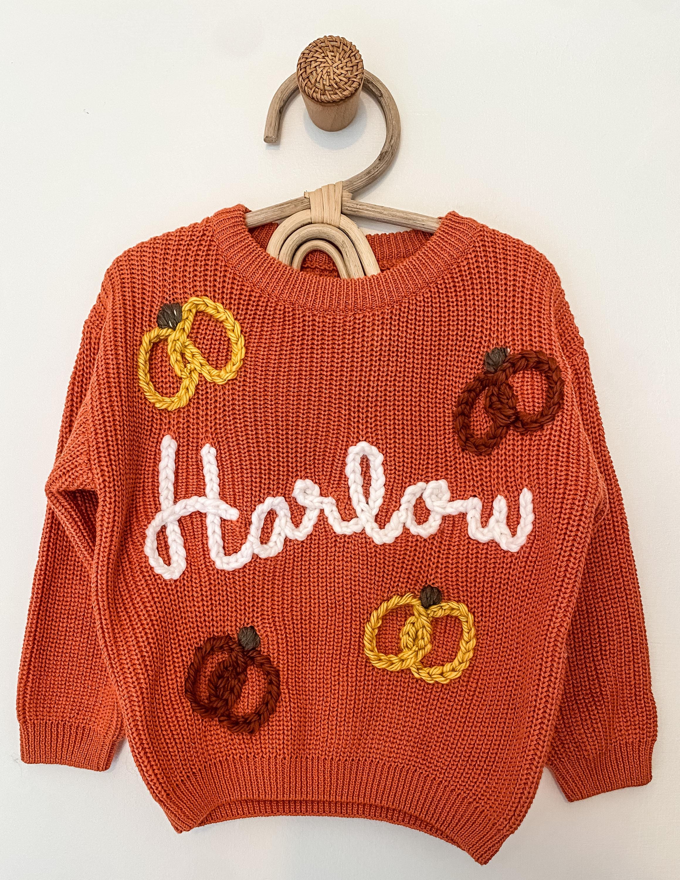 Custom Hand Embroidered Name or Milestone Announcement Sweater - Etsy