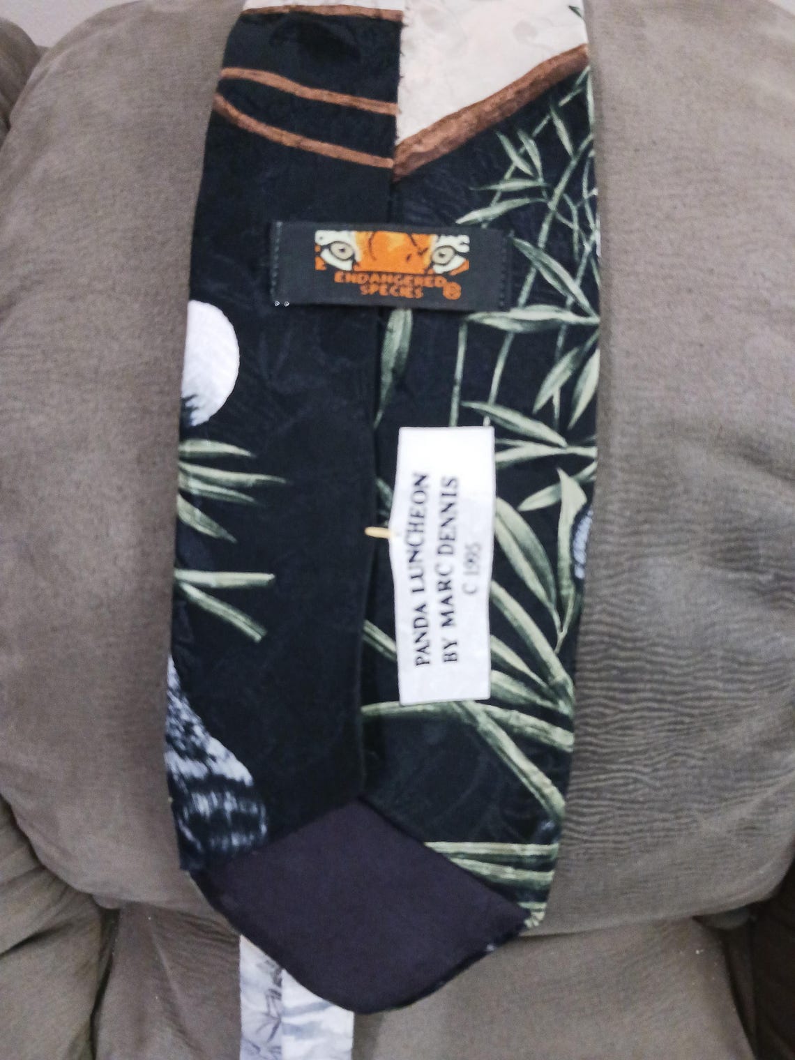 Panda Bear Necktie - Vintage Silk Necktie Endangered Species - Etsy