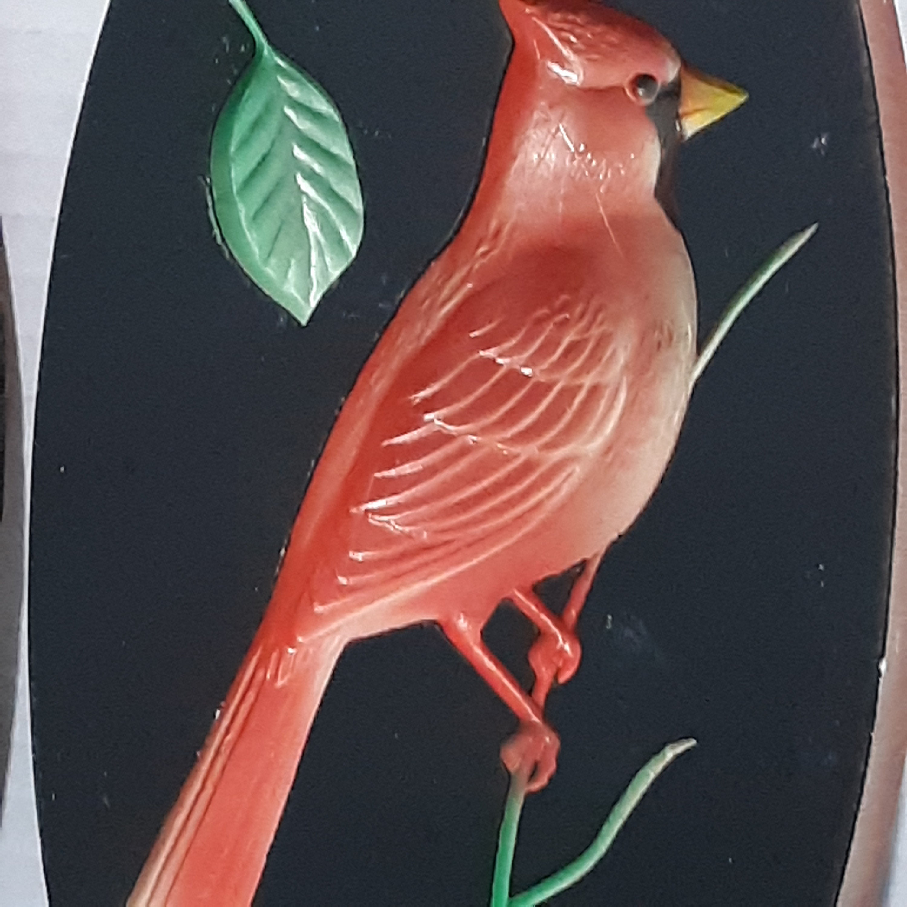 Two Oval Shaped Chalkware Wall Art Pictures of Red Birds - Etsy