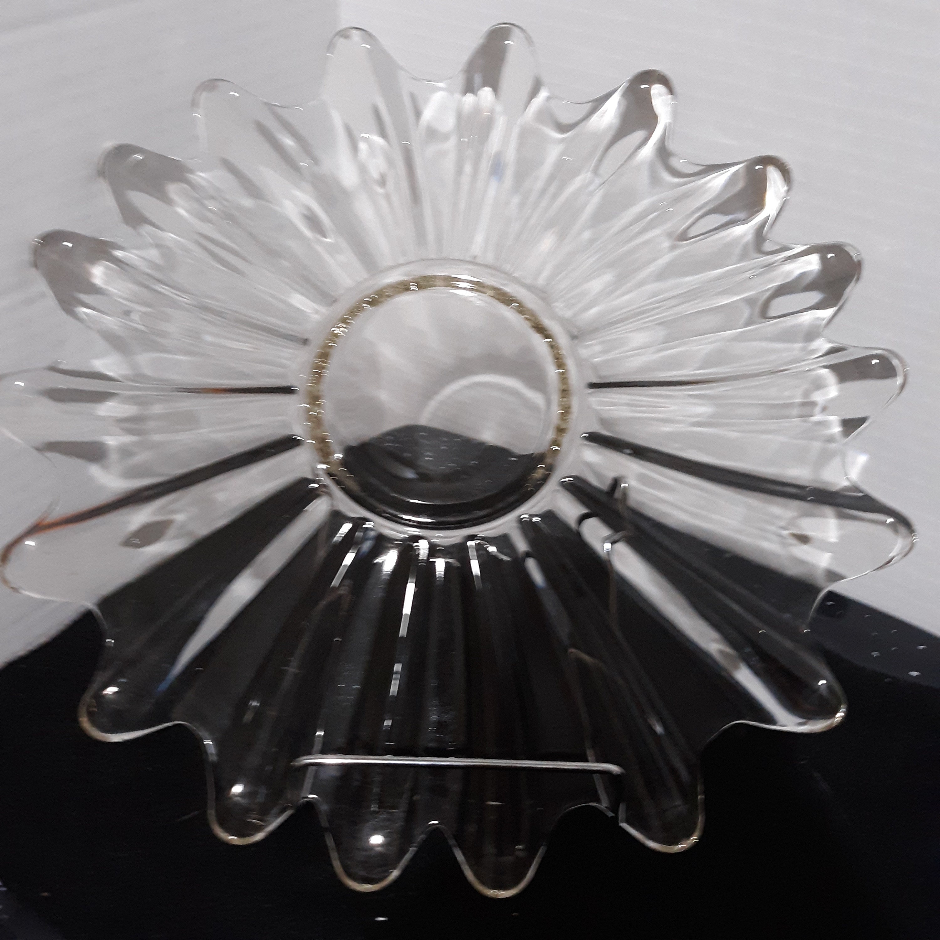 Vintage Clear Glass Bursting Flower Serving Plate 11.5 - Etsy