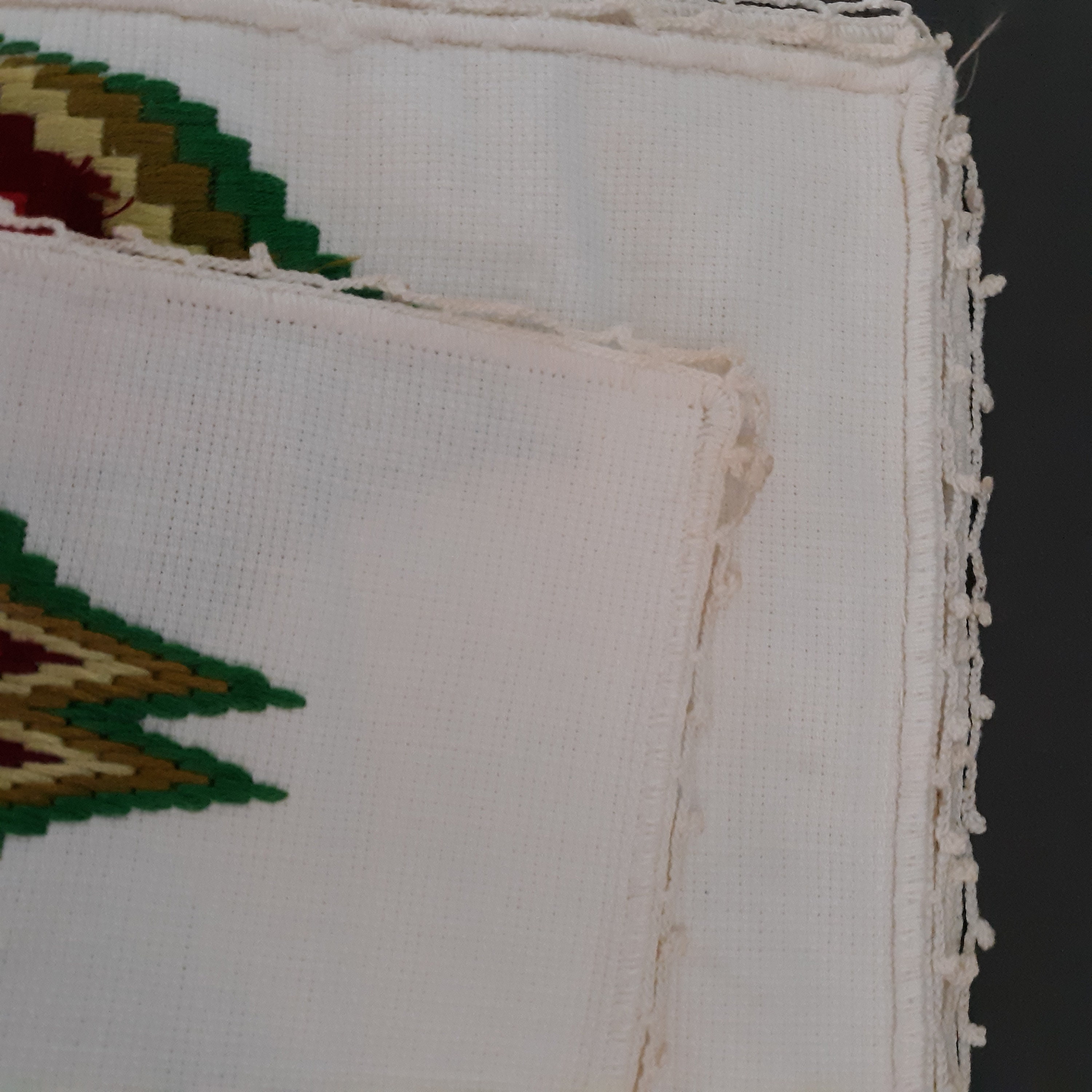 Embroidered Linen With Bold Colors in a Geometric Pattern - Etsy